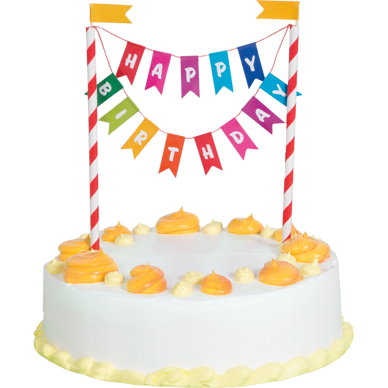 Rainbow Ribbons Happy Birthday Bunting Cake Topper | Rainbow Party ...