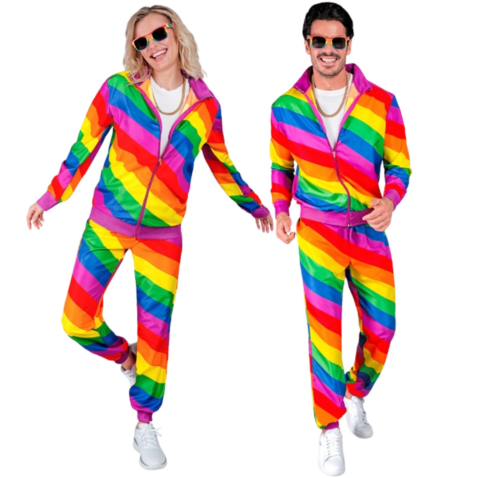 Adult Rainbow Party Tracksuit Costume - Discount Party Supplies
