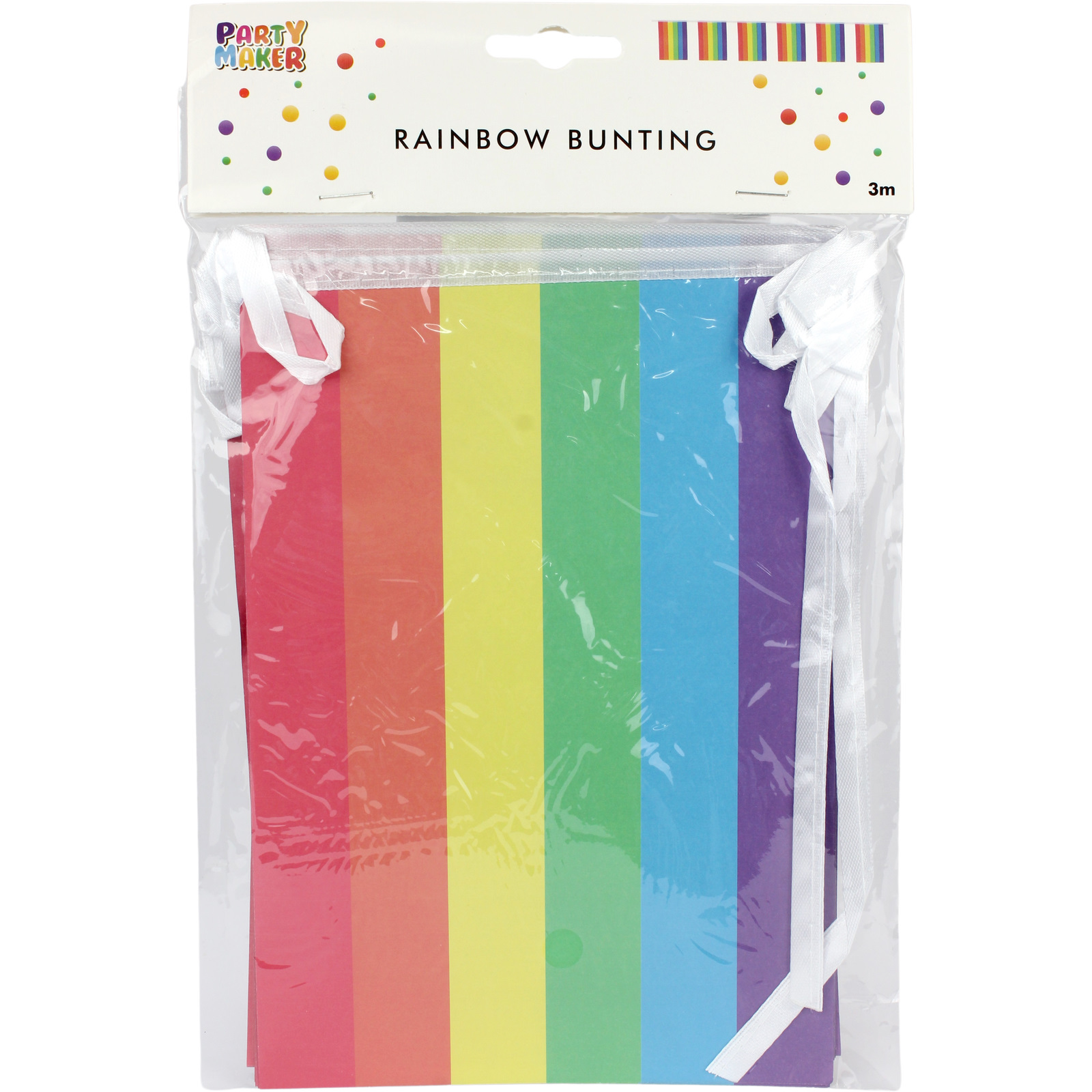 Rainbow Paper Pennant Banner (3m) | Rainbow Party Supplies | Coloured ...