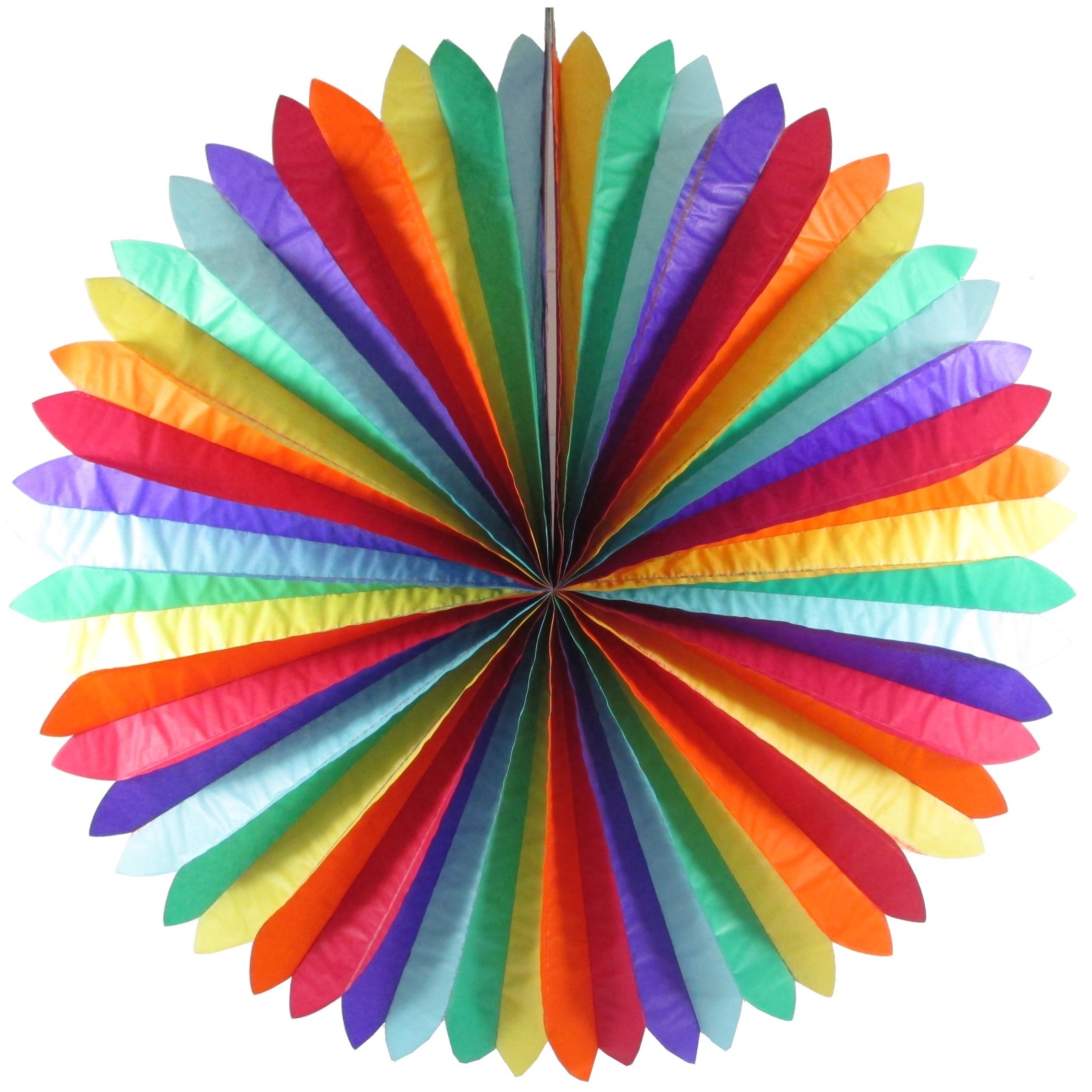 Large Rainbow Coloured Tissue Fan | Rainbow Party Supplies | Coloured ...