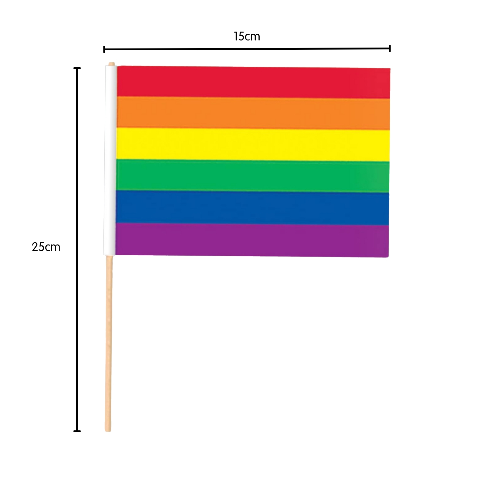 Rainbow Handheld Flag 15cm x 25cm | Rainbow Party Supplies | Coloured ...