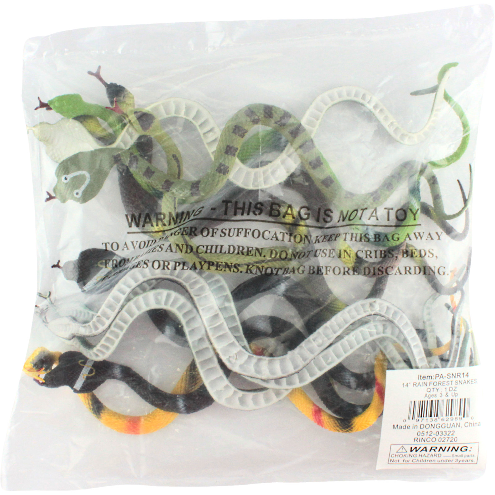 Plastic Rainforest Snakes (Pack of 12) | Reptiles and Bugs Party ...