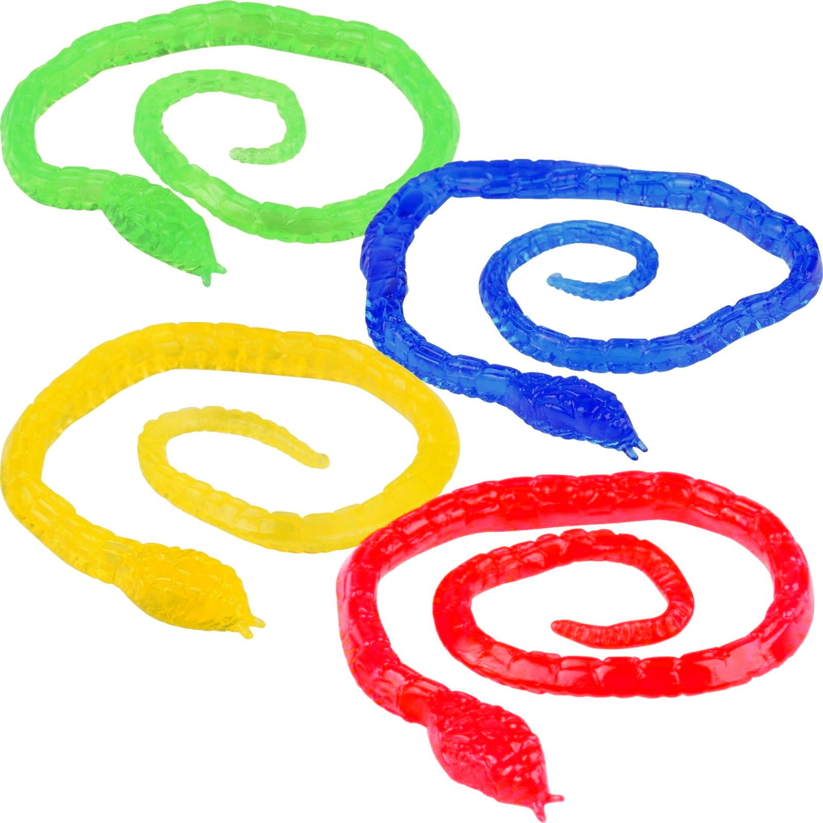 Coloured Sticky Snakes (Pack of 12) - Discount Party Supplies