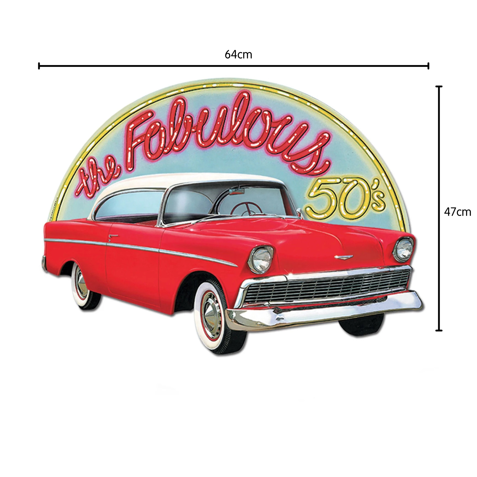 The Fabulous 50's Car Cutout Wall Decoration | 50's Rock and Roll Party ...