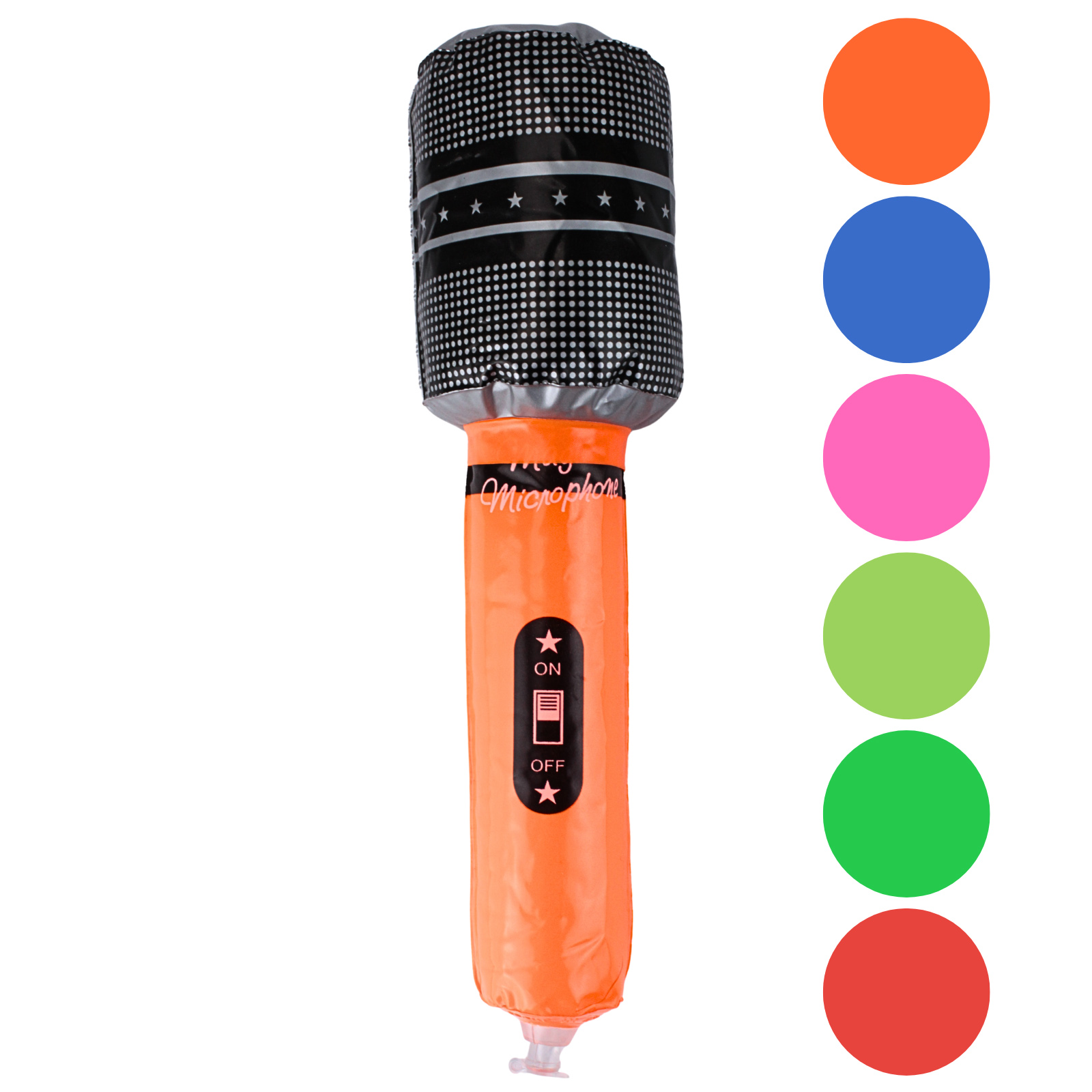 Inflatable Coloured Microphone Assorted - Discount Party Supplies