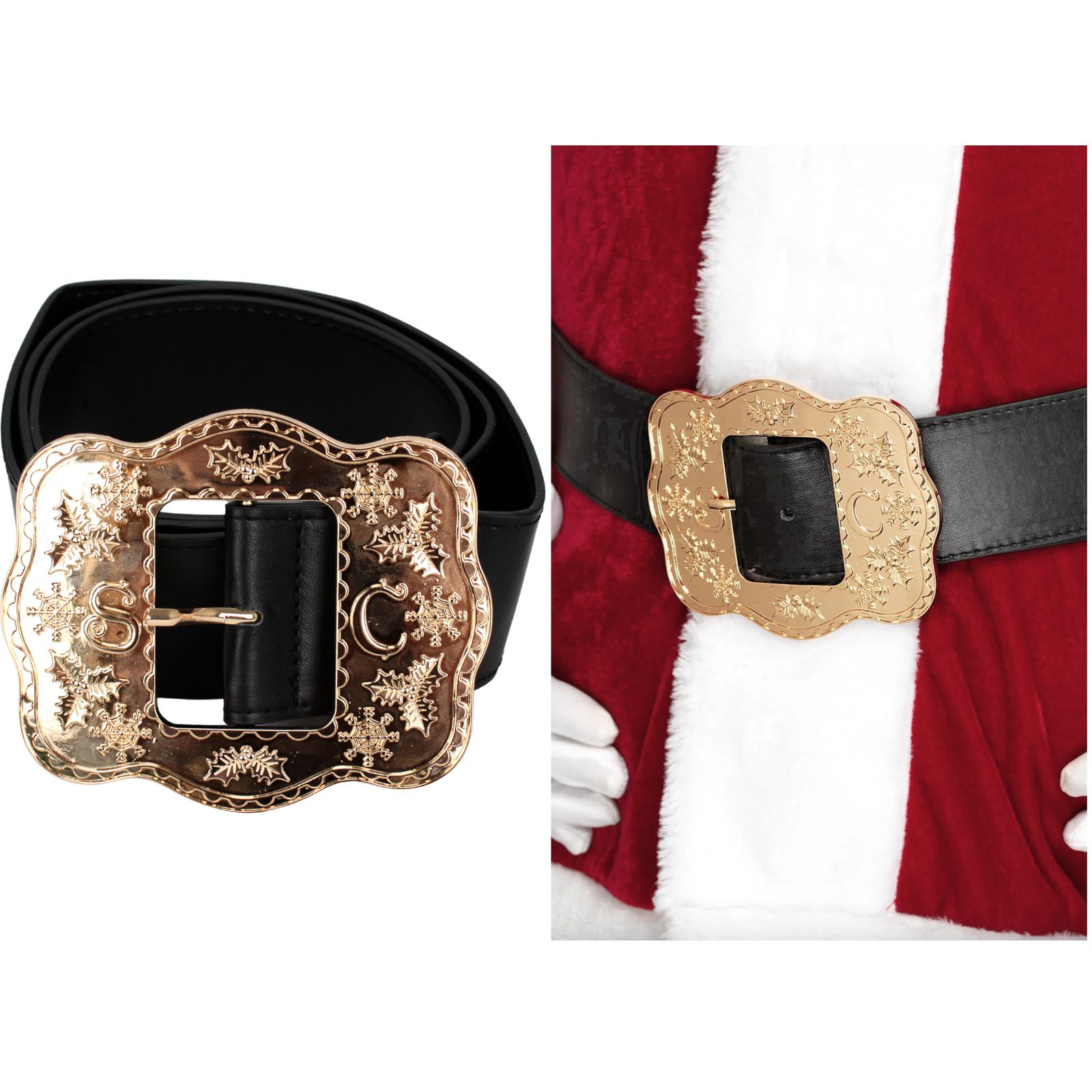 Santa Claus Deluxe Belt Costume With Gold Buckle 129cm - Discount Party ...