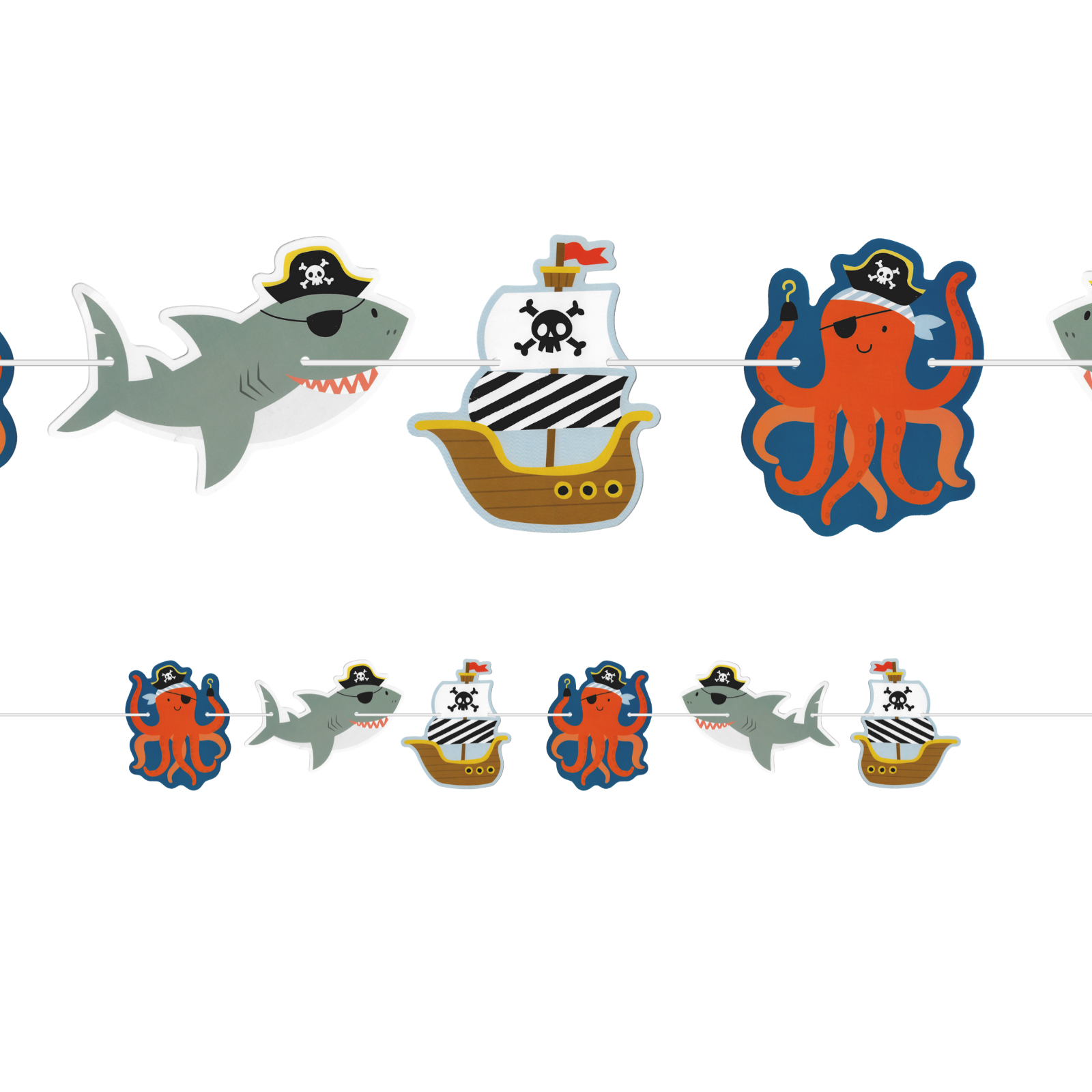 Ships Ahoy Pirate Garland Banner 2m - Discount Party Supplies
