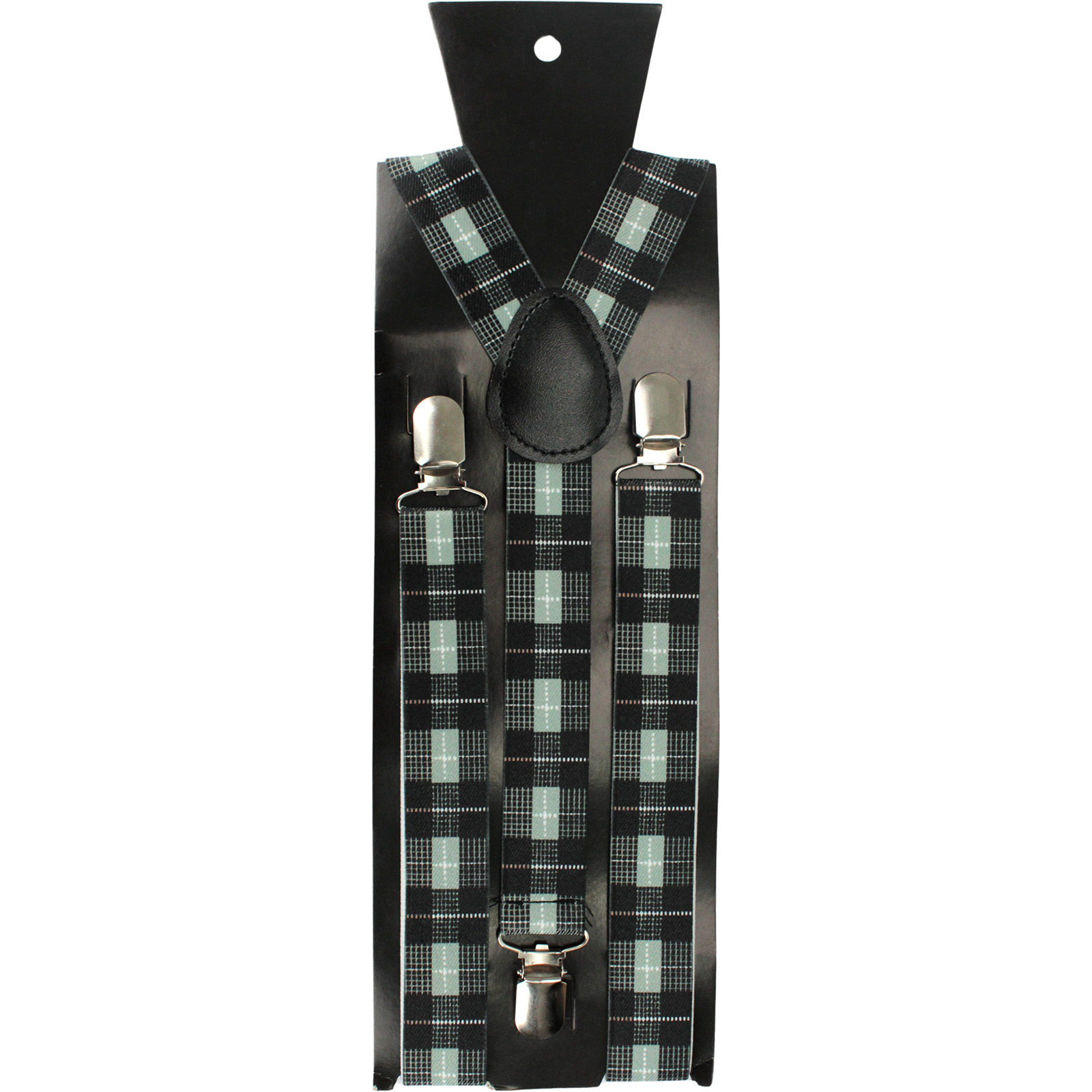 Grey Plaid Suspender Braces - Discount Party Supplies