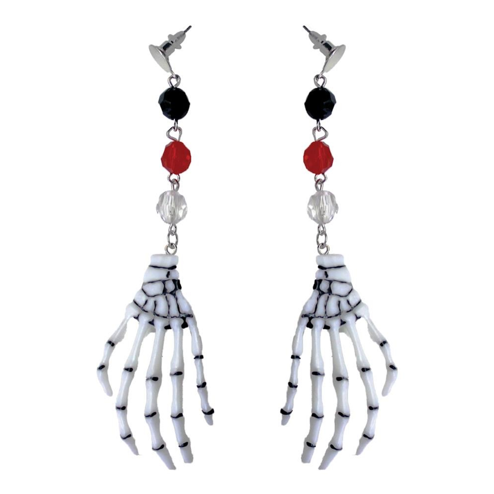 Skeleton Hand Drop Earrings Adult Costume Accessory - Discount Party ...