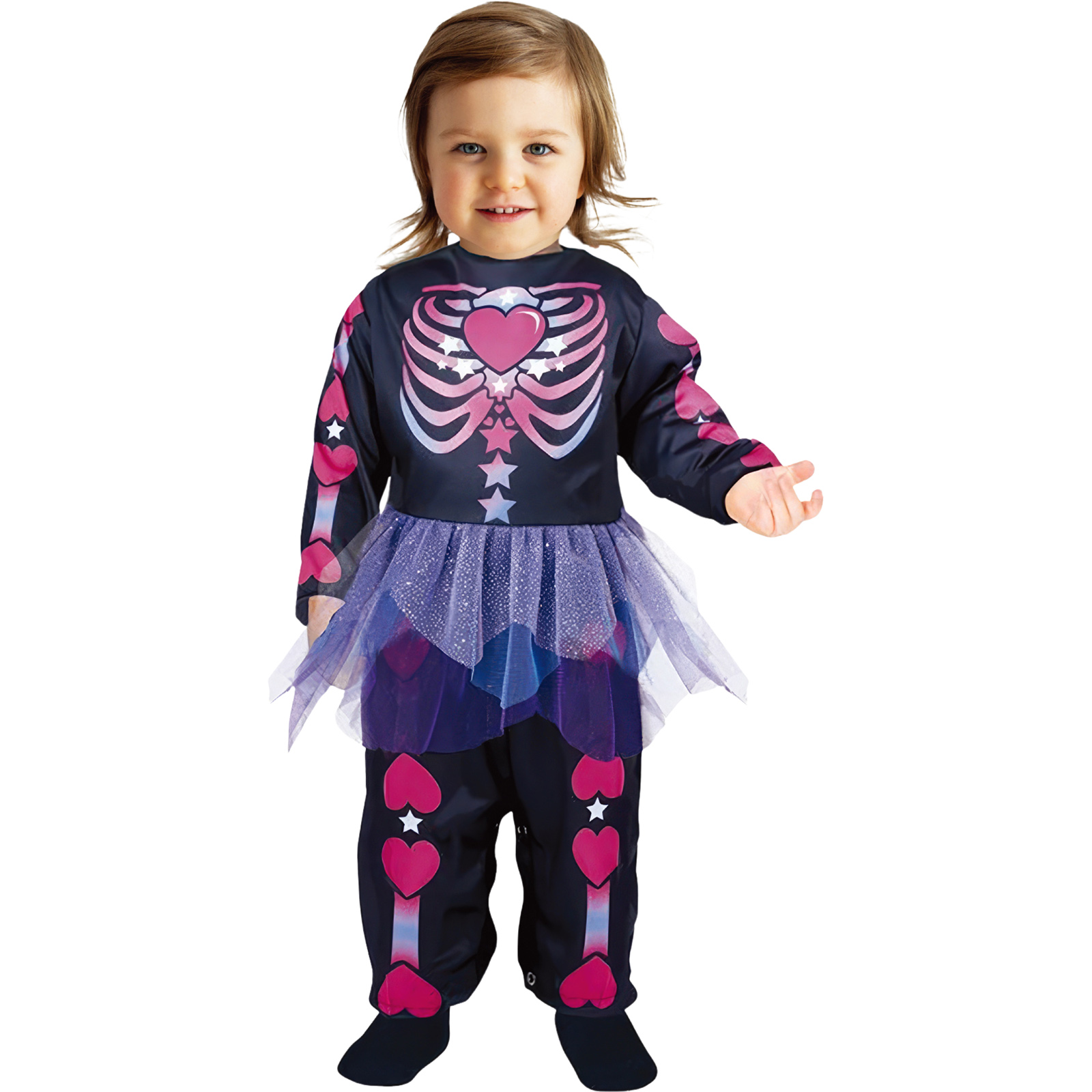 Little Girls Dazzling Skeleton Costume - Discount Party Supplies