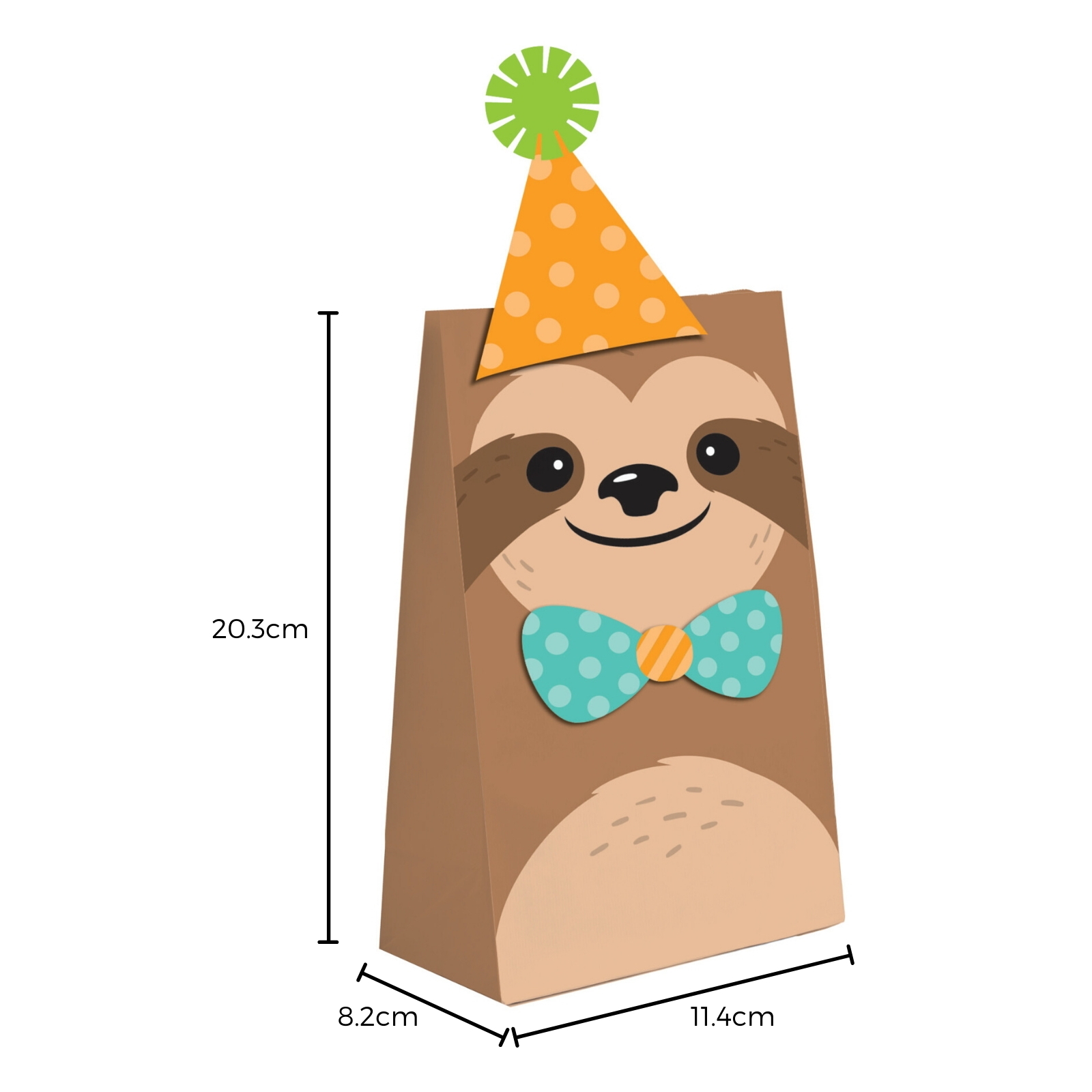 Sloth Party Paper Party Bags (Pack of 8) | Sloth Party Supplies | Boys ...