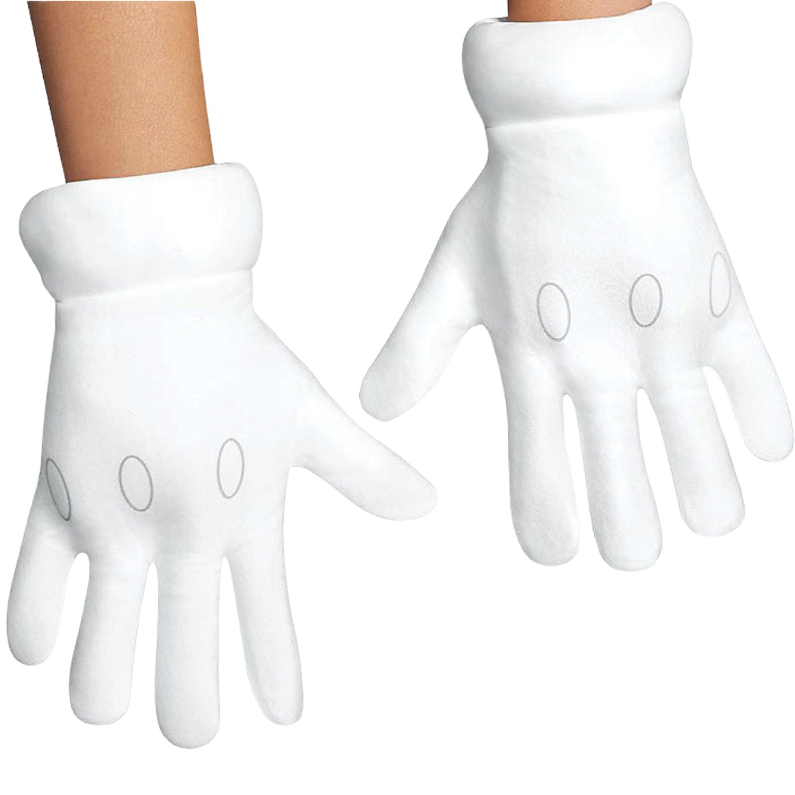 Super Mario Bros. White Adult Gloves - Discount Party Supplies