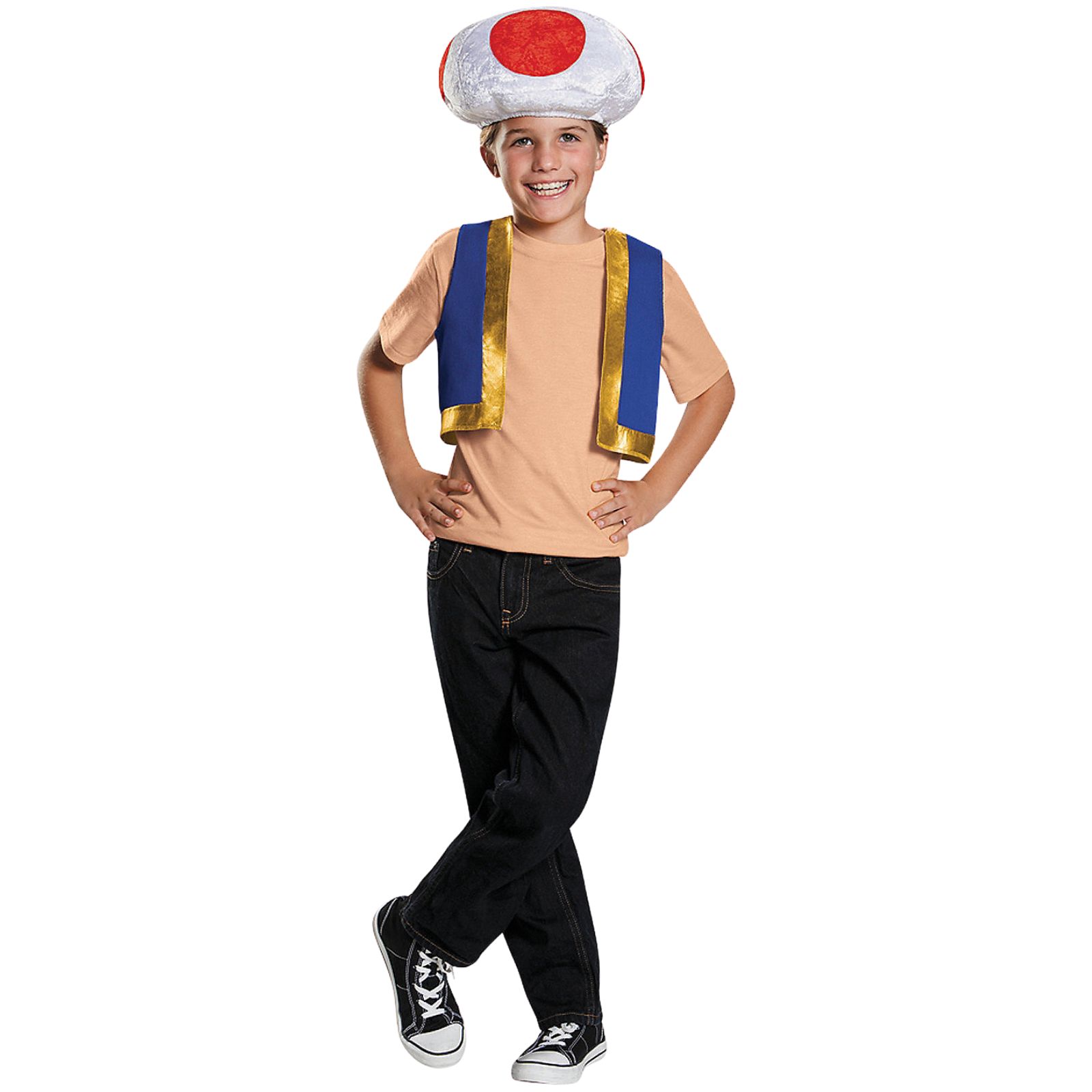 Kids Super Mario Bros. Toad Hat and Vest Costume - Discount Party Supplies