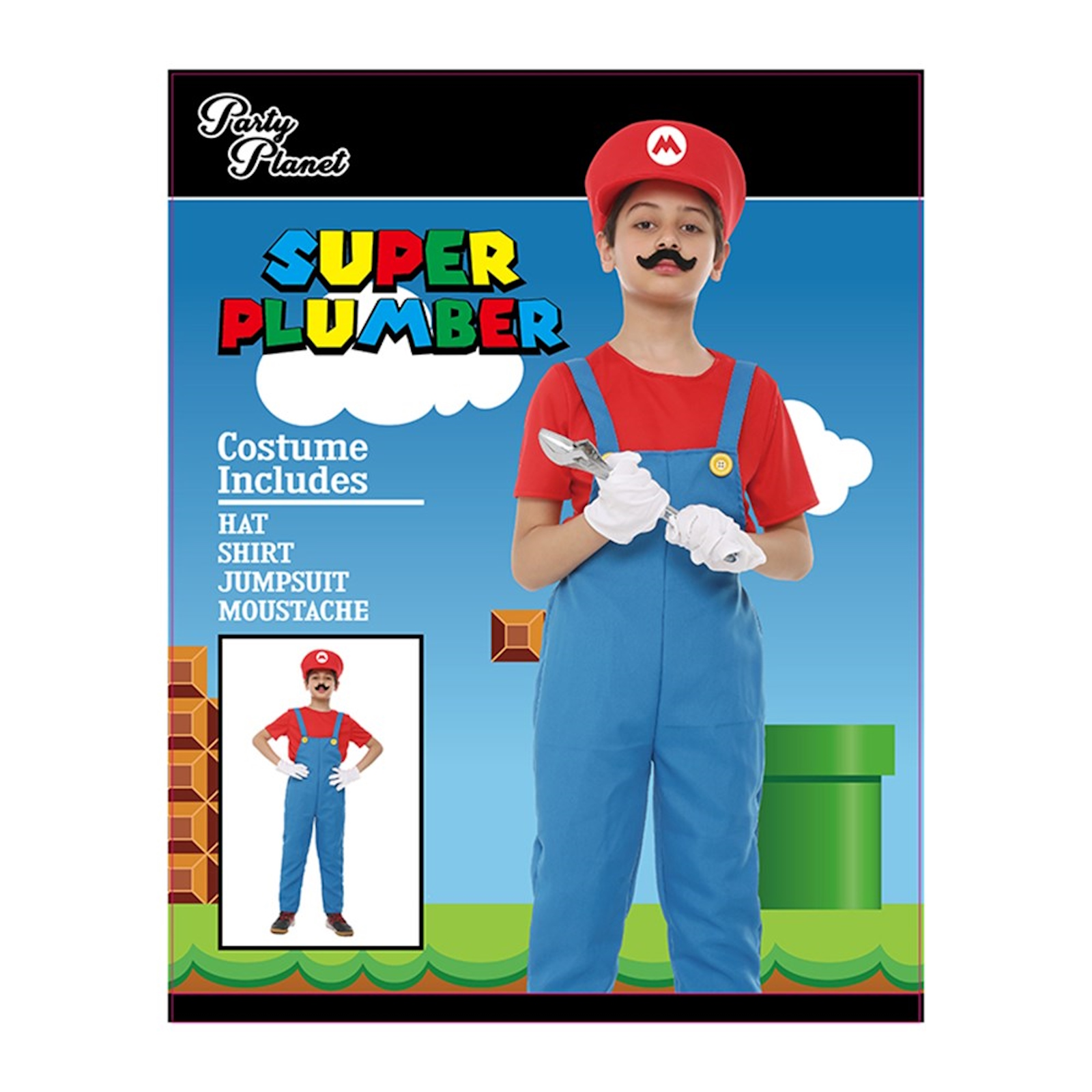 Red Plumber Kids Costume | Super Mario Bros. | Boys and Girls Birthday ...