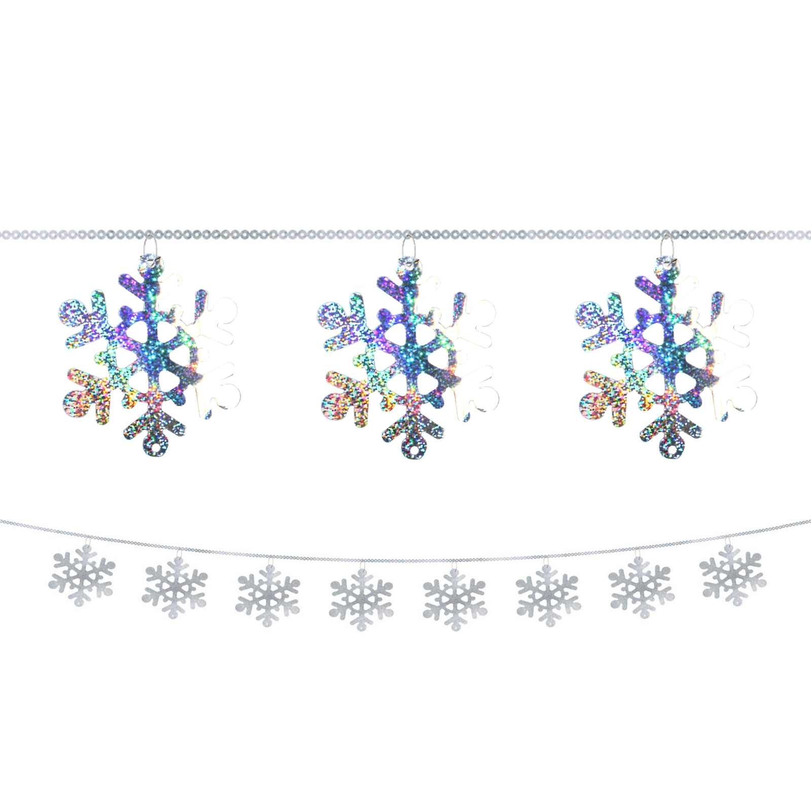 Prismatic Snowflake Garland - Discount Party Supplies