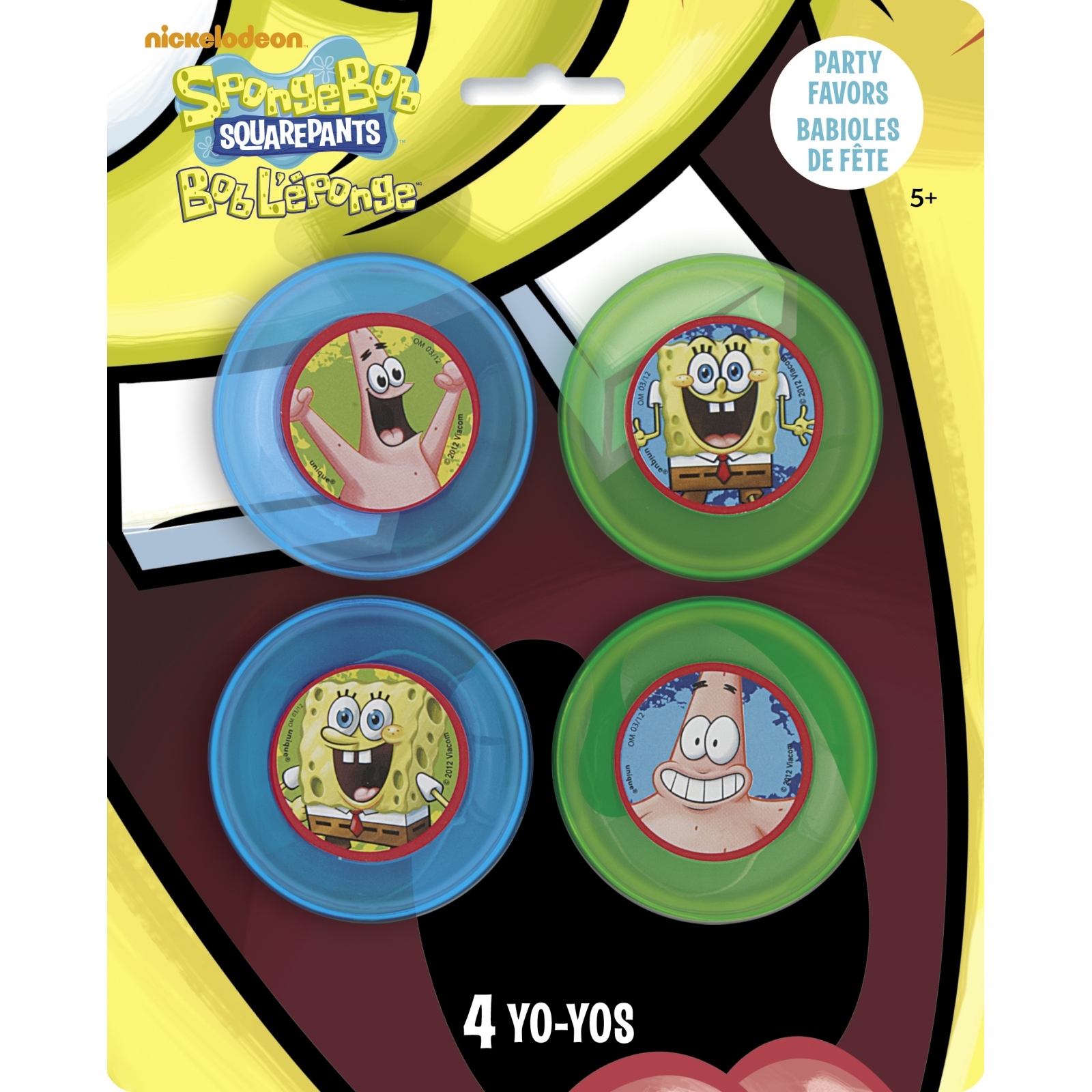 SpongeBob Squarepants Yo-Yos (Pack of 4) - Discount Party Supplies