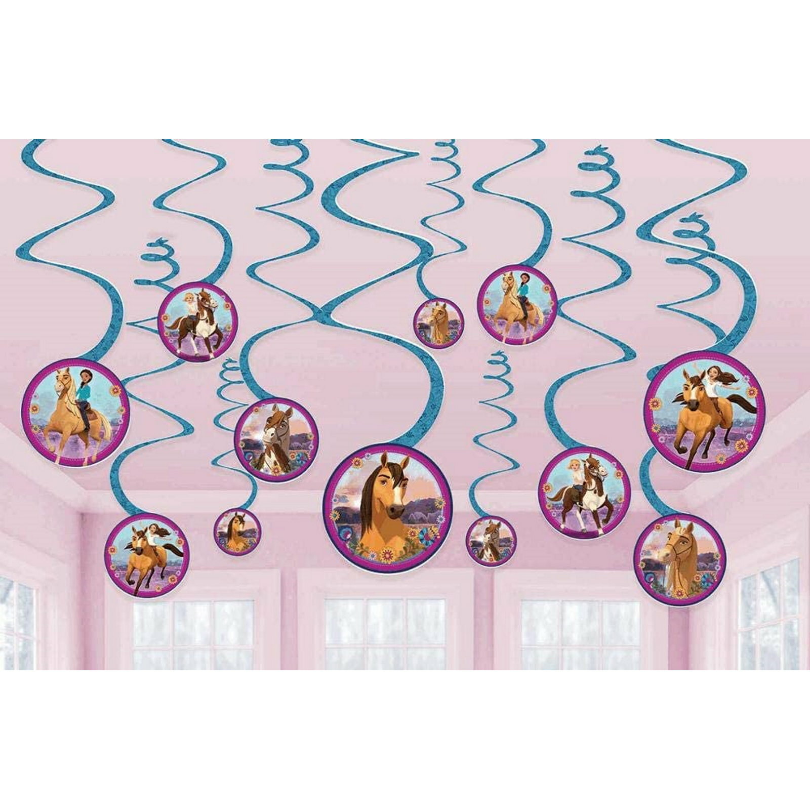 Spirit Riding Free Swirl Decorations (Pack of 12) - Discount Party Supplies