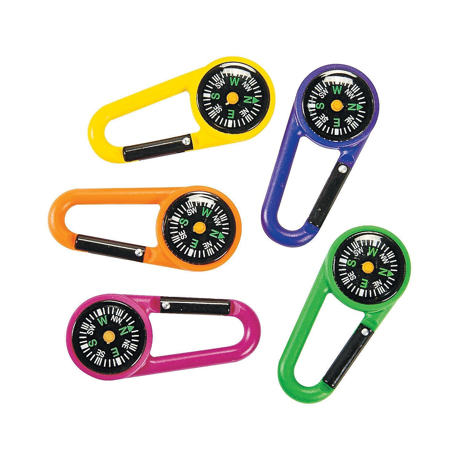 Compass Clip Keyrings (Pack of 12) - Discount Party Supplies