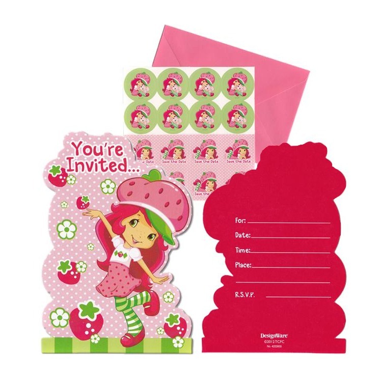 Strawberry Shortcake Party Invitations (Pack of 8) [SSCINV005 ...
