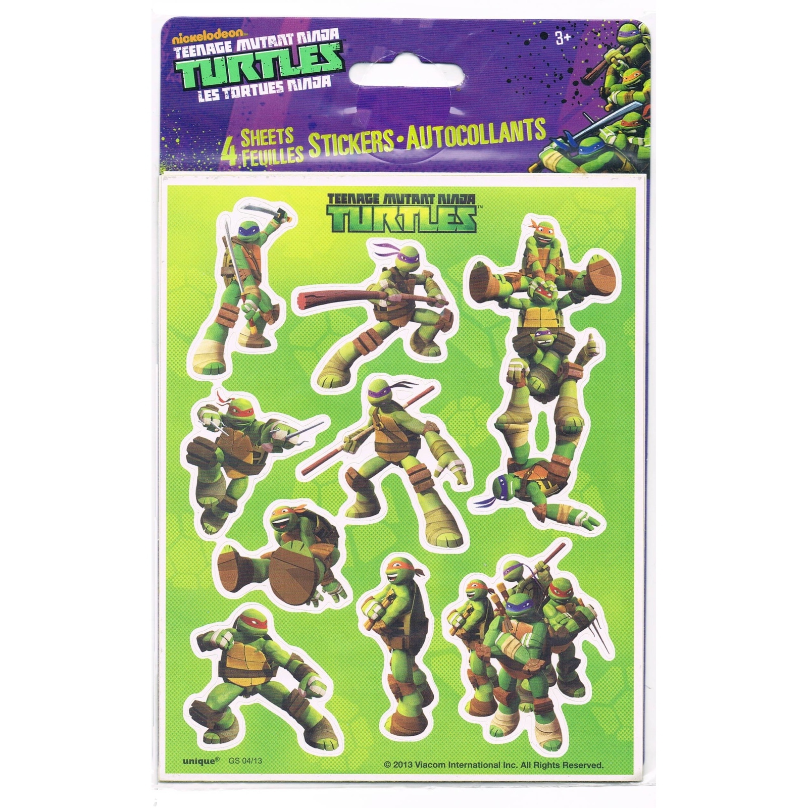 Teenage Mutant Ninja Turtles Stickers (4 Sheets) - Discount Party Supplies