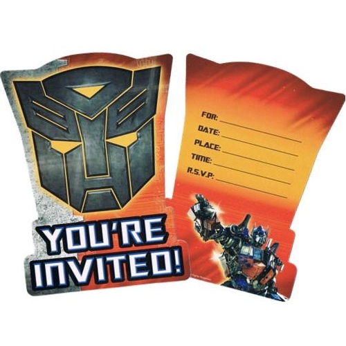 Transformers Party Invitations (Pack of 8) - Discount Party Supplies