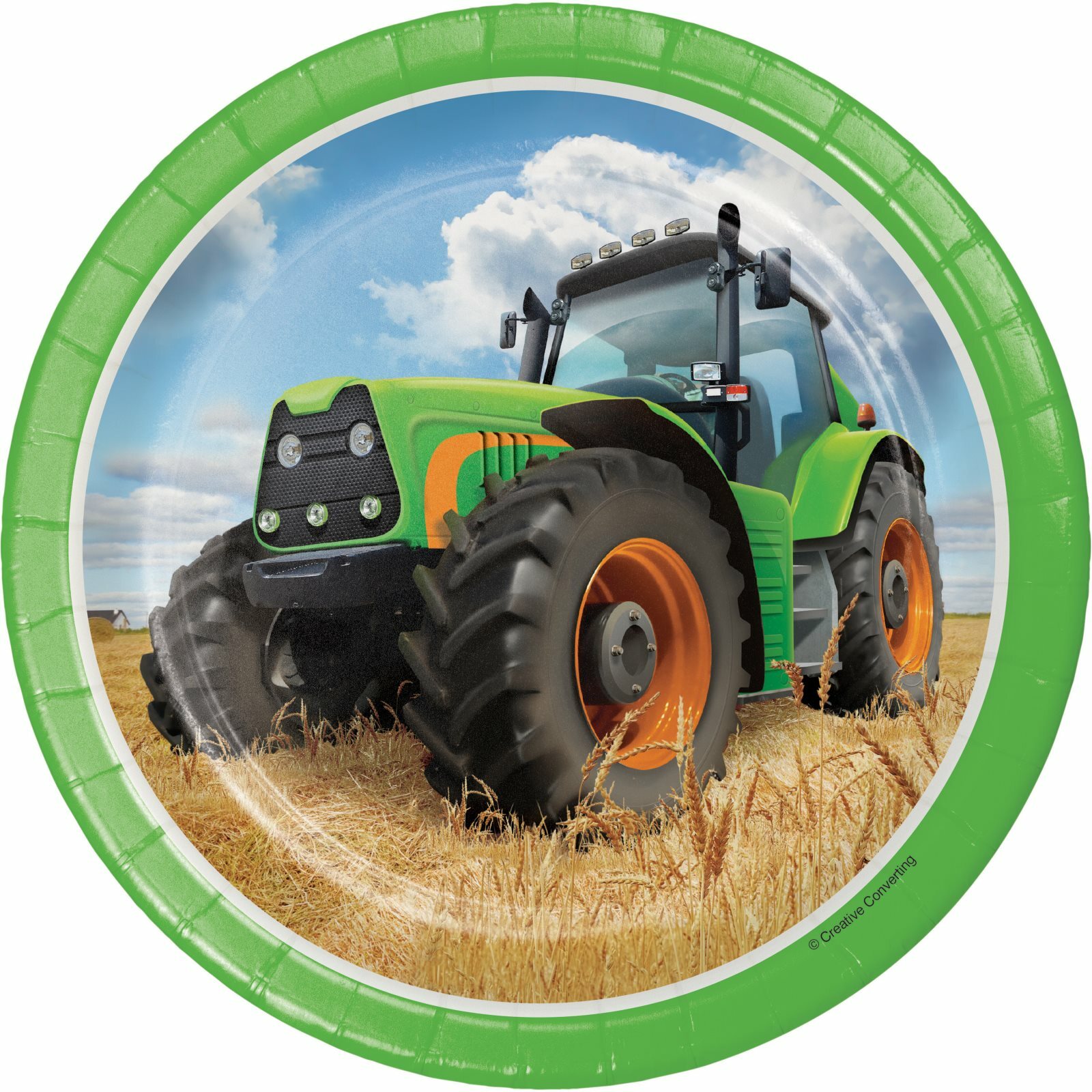 Tractor Time Small Paper Plates (Pack of 8) - Discount Party Supplies
