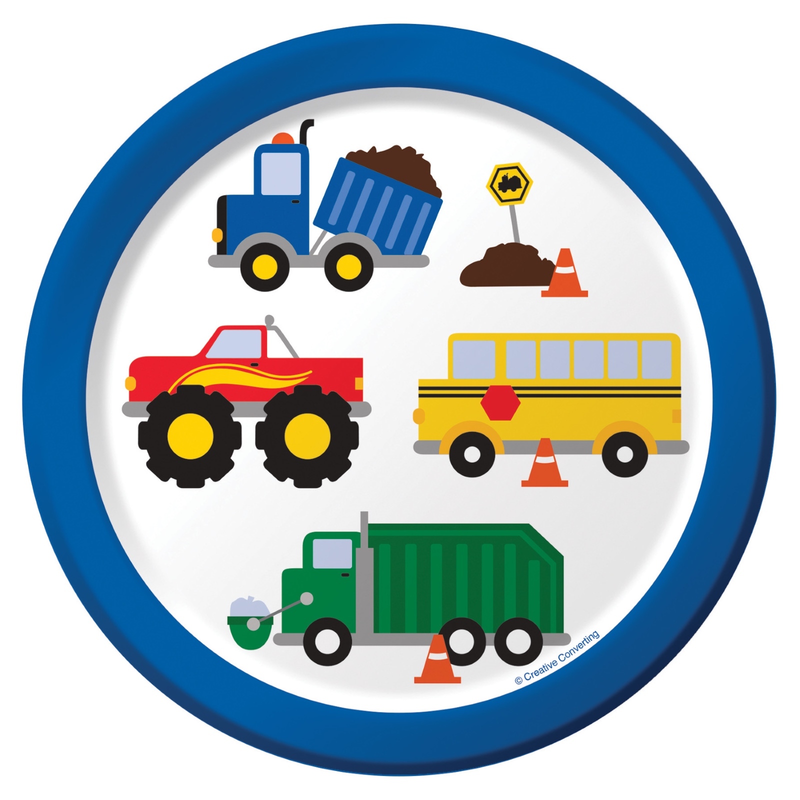 Traffic Jam Small Paper Plates (Pack of 8) - Discount Party Supplies