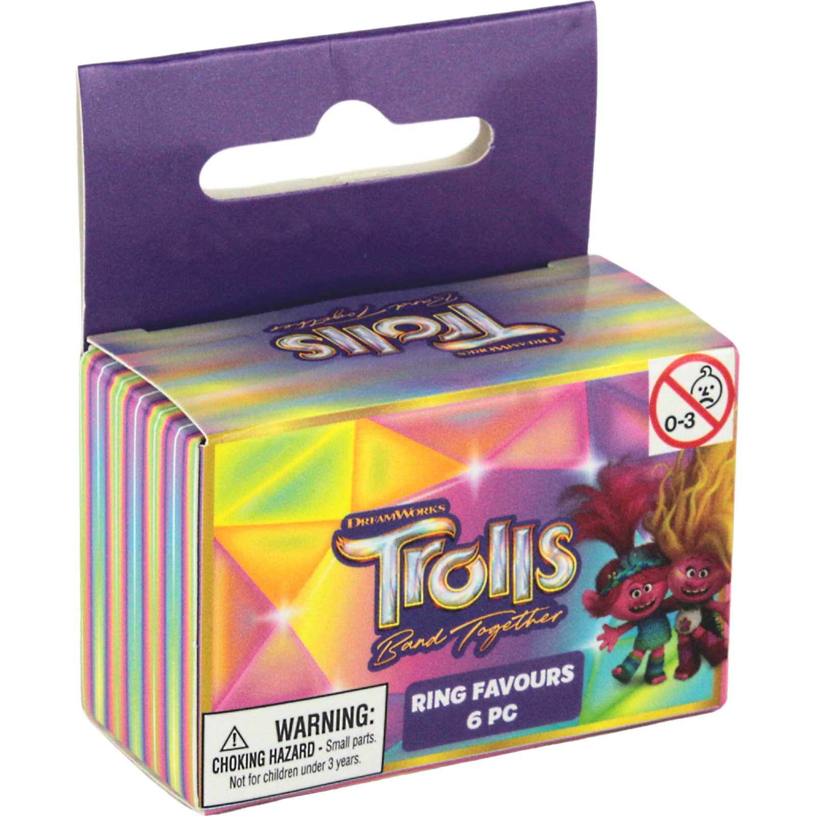 Trolls Band Together Plastic Rings (Pack of 6) | Trolls | Girls ...