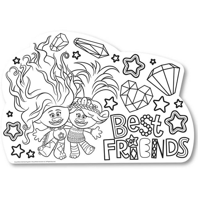 coloring pages of trolls band together