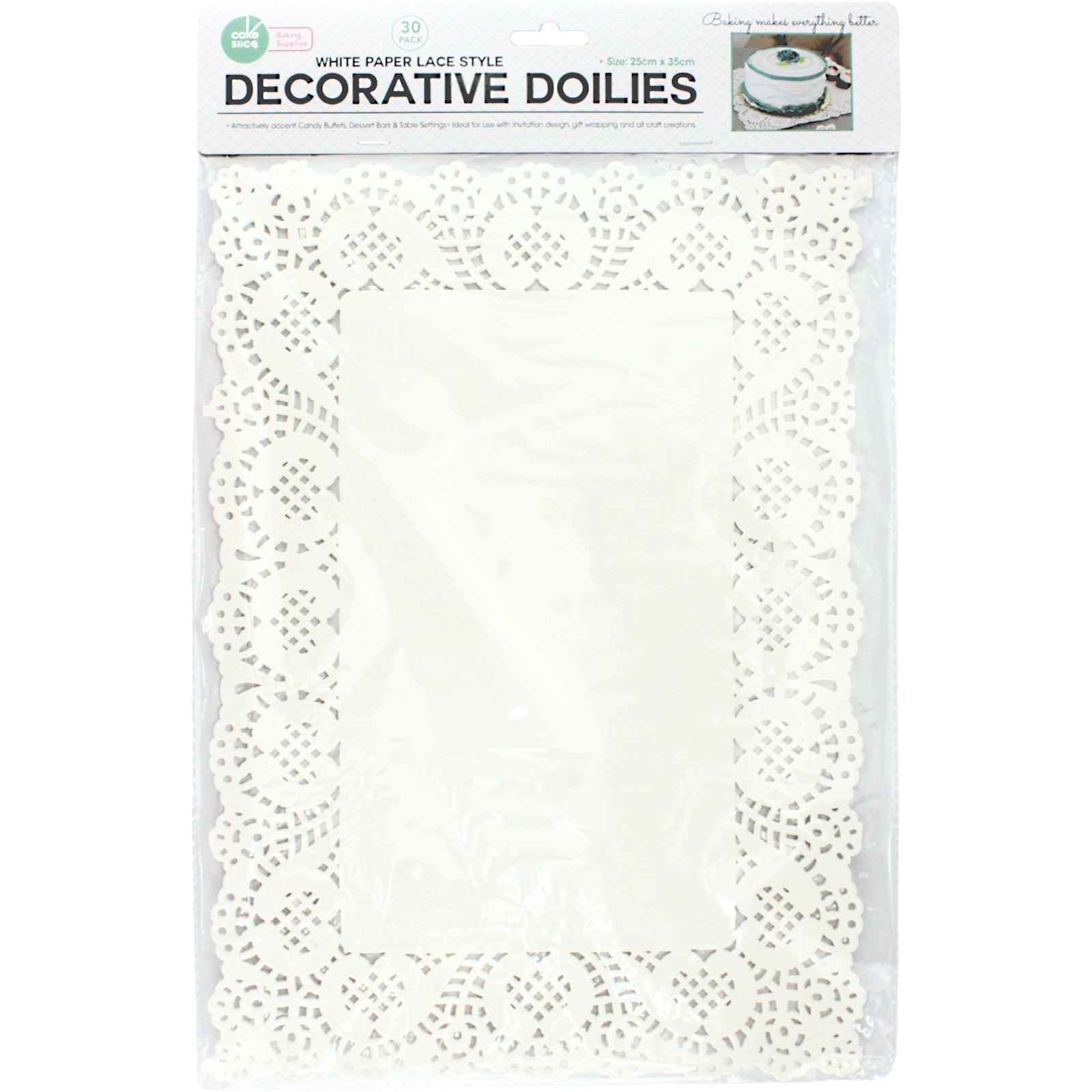 White Large Rectangular Paper Doilies (Pack of 30) | Vintage Party ...