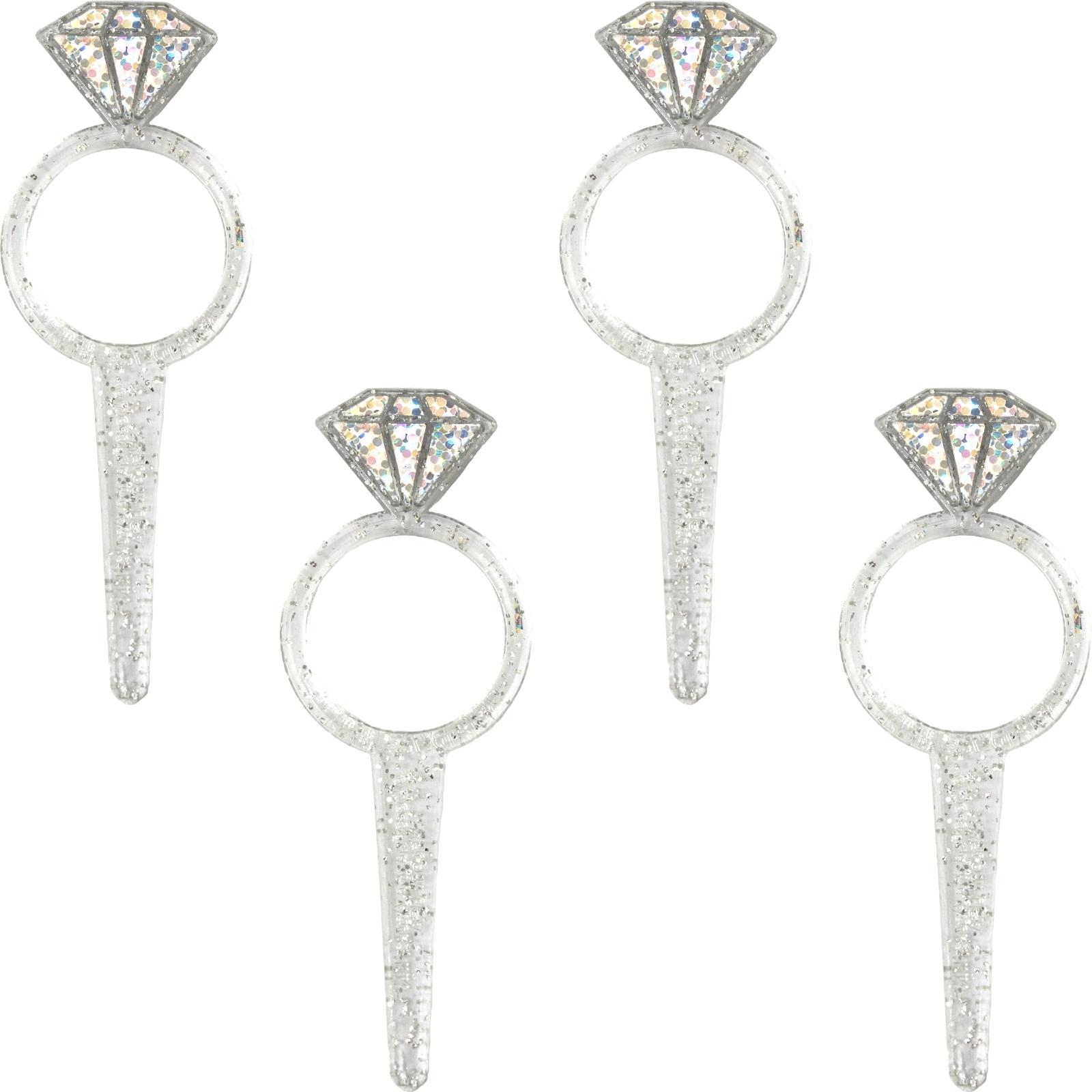 Diamond Ring Plastic Picks (Pack of 12) | Wedding & Engagement ...