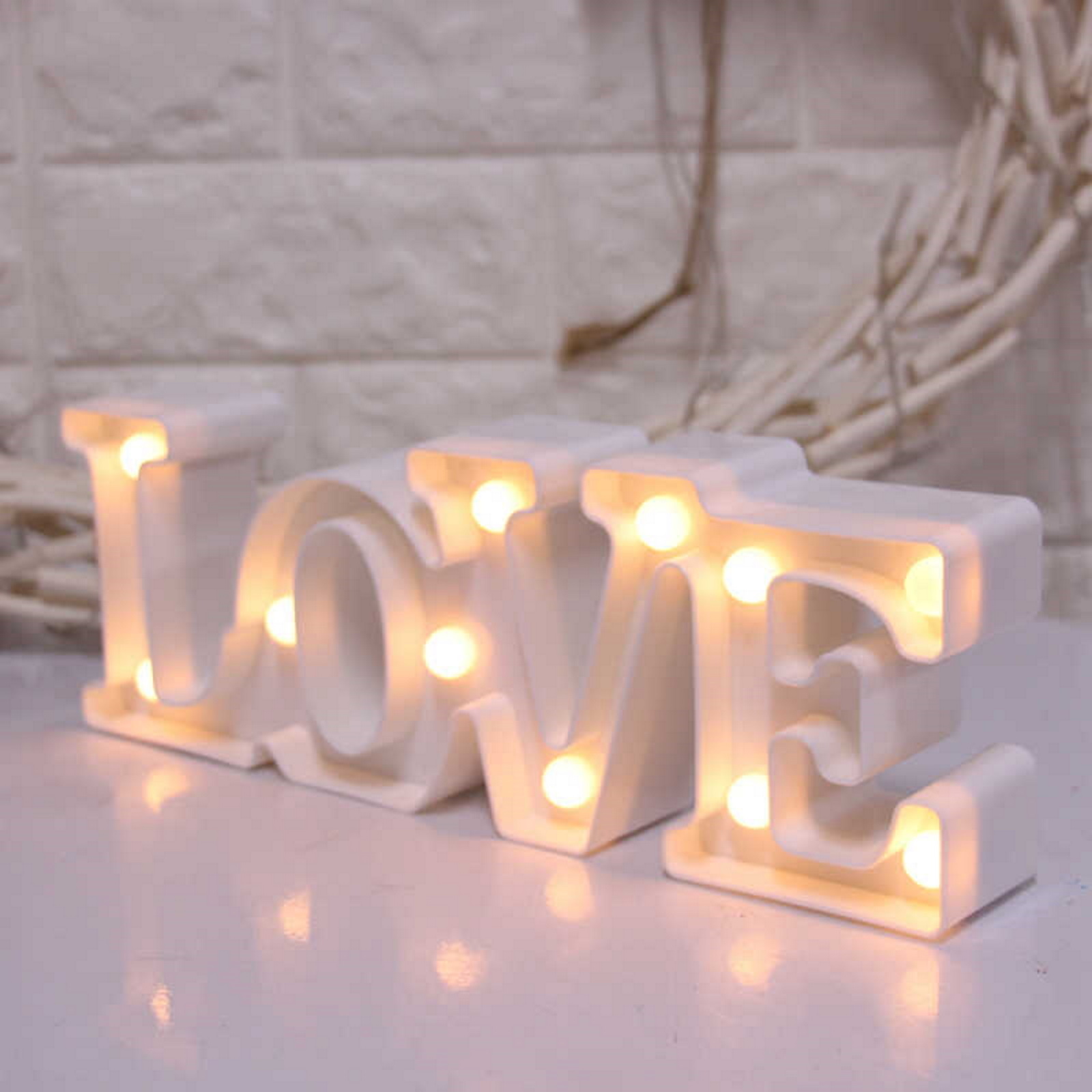 White Light Up LED Love Light | Wedding & Engagement Party Supplies ...