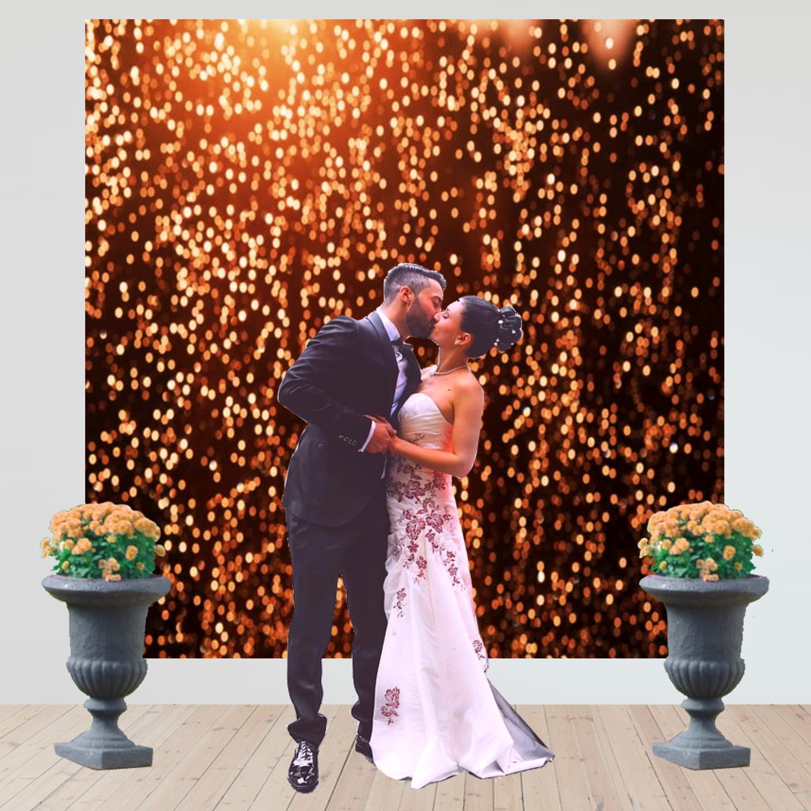 Cascading Lights Large Fabric Wall Backdrop | Wedding & Engagement ...