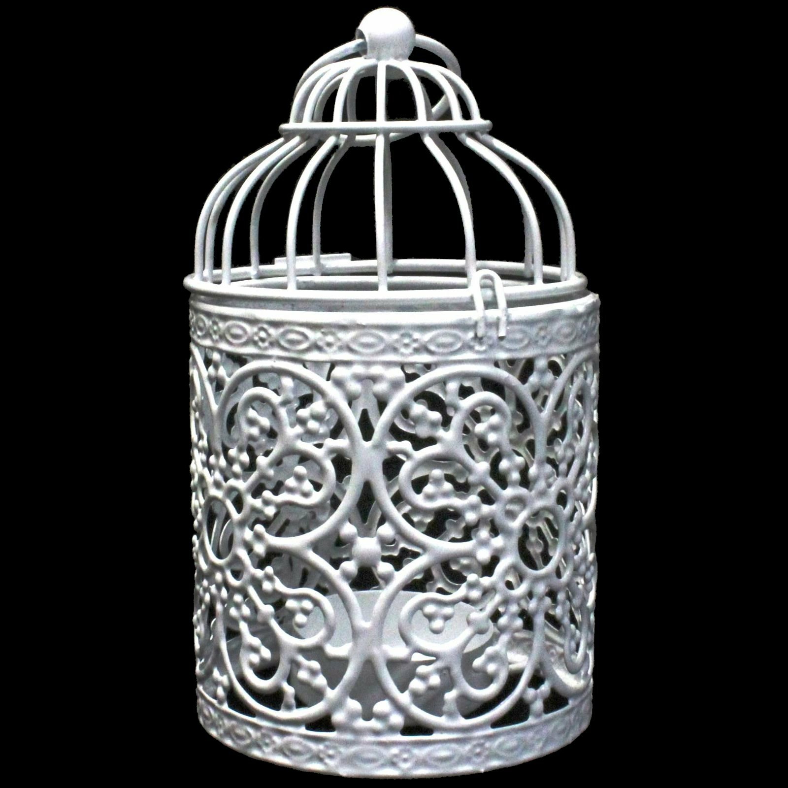 White Metal Bird Cage Tea Light Holder - Discount Party Supplies
