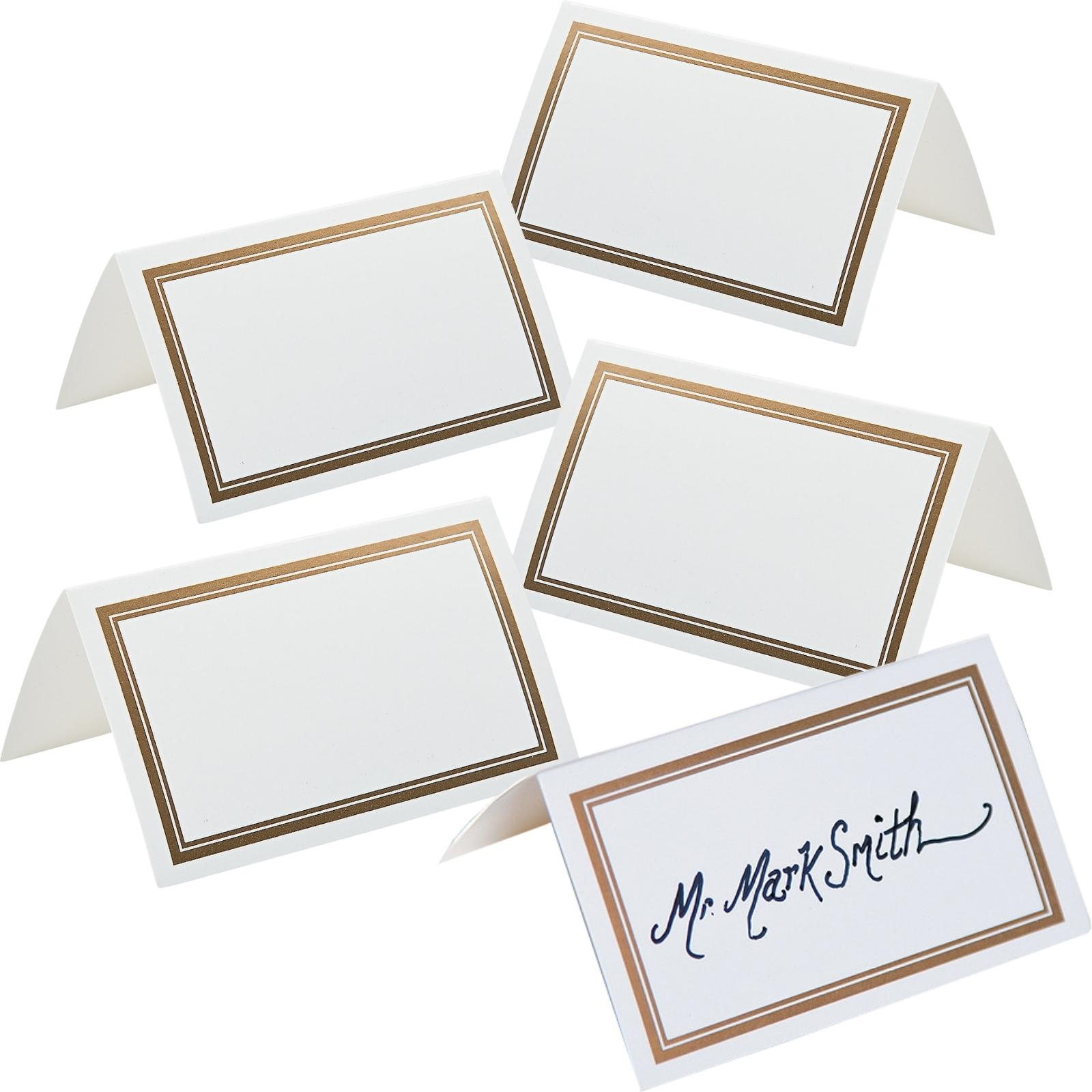 Gold Trim Place Cards (Pack of 50) - Discount Party Supplies