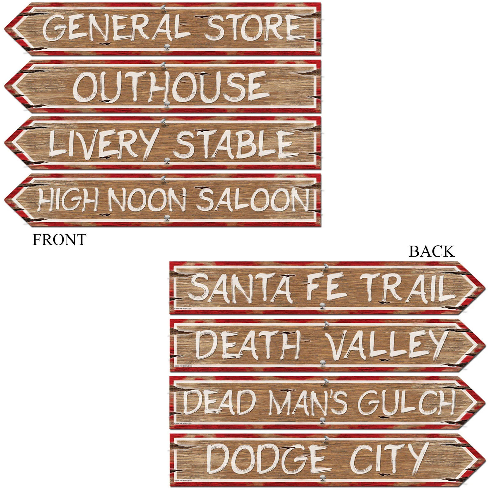 Western Street Sign Cutout Wall Decorations (Pack of 4) | Western ...