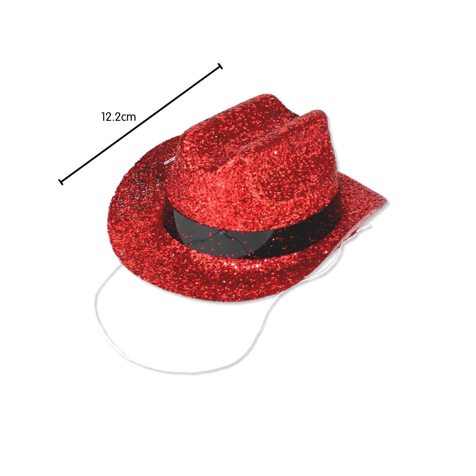 Mini Red Glitter Plastic Cowboy Hat | Western Party Supplies | Themed ...