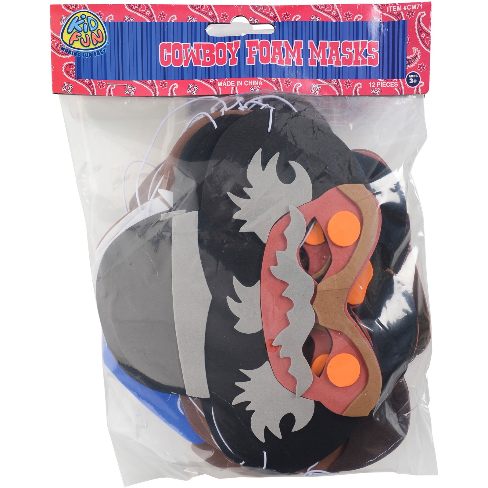 Cowboy Foam Masks (Pack of 12) | Western | Themed Party Supplies ...