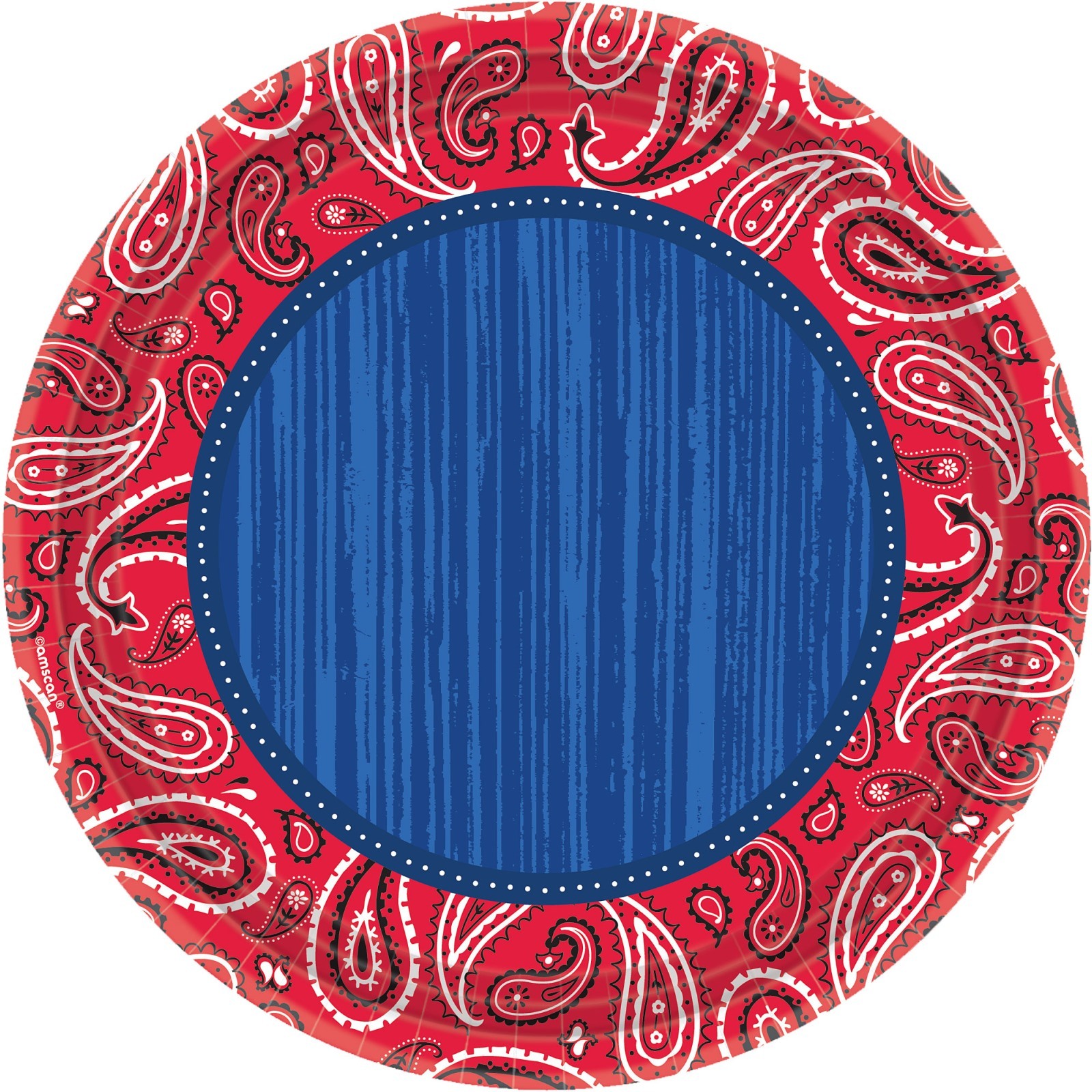 Bandana and Blue Jeans Western Large Paper Plates (Pack of 8 ...