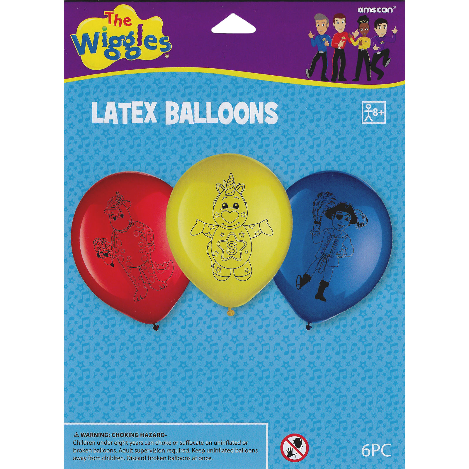 The Wiggles Party Latex Balloons (Pack of 6) | Wiggles Party Supplies ...
