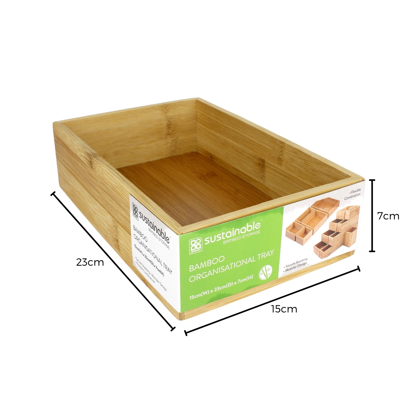 Eco Bamboo Storage Tray 23cm x 15cm x 7cm | Eco-Friendly Partyware ...
