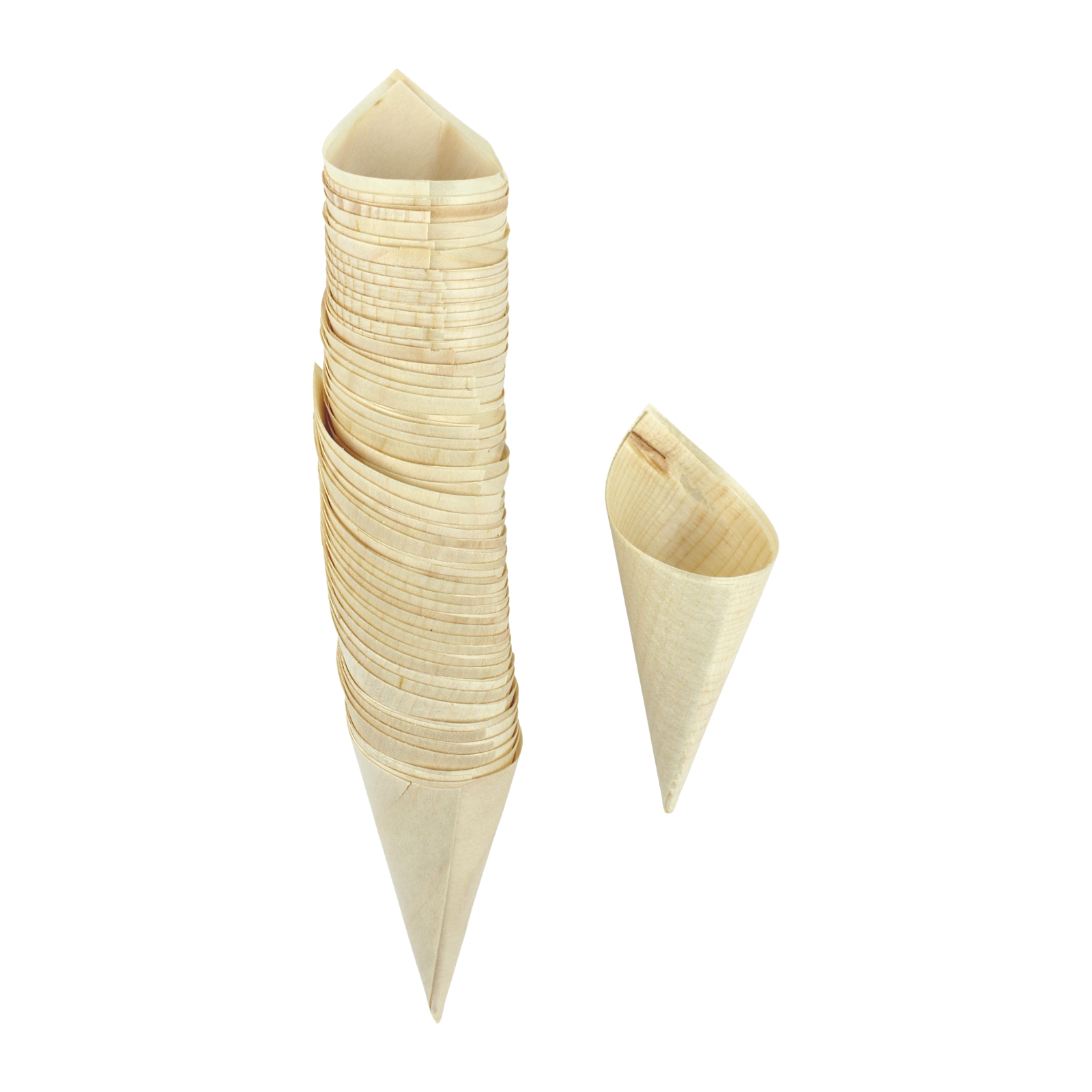 8.5cm Mini Wooden Cones (Pack of 50) | Eco-Friendly Partyware | Party ...