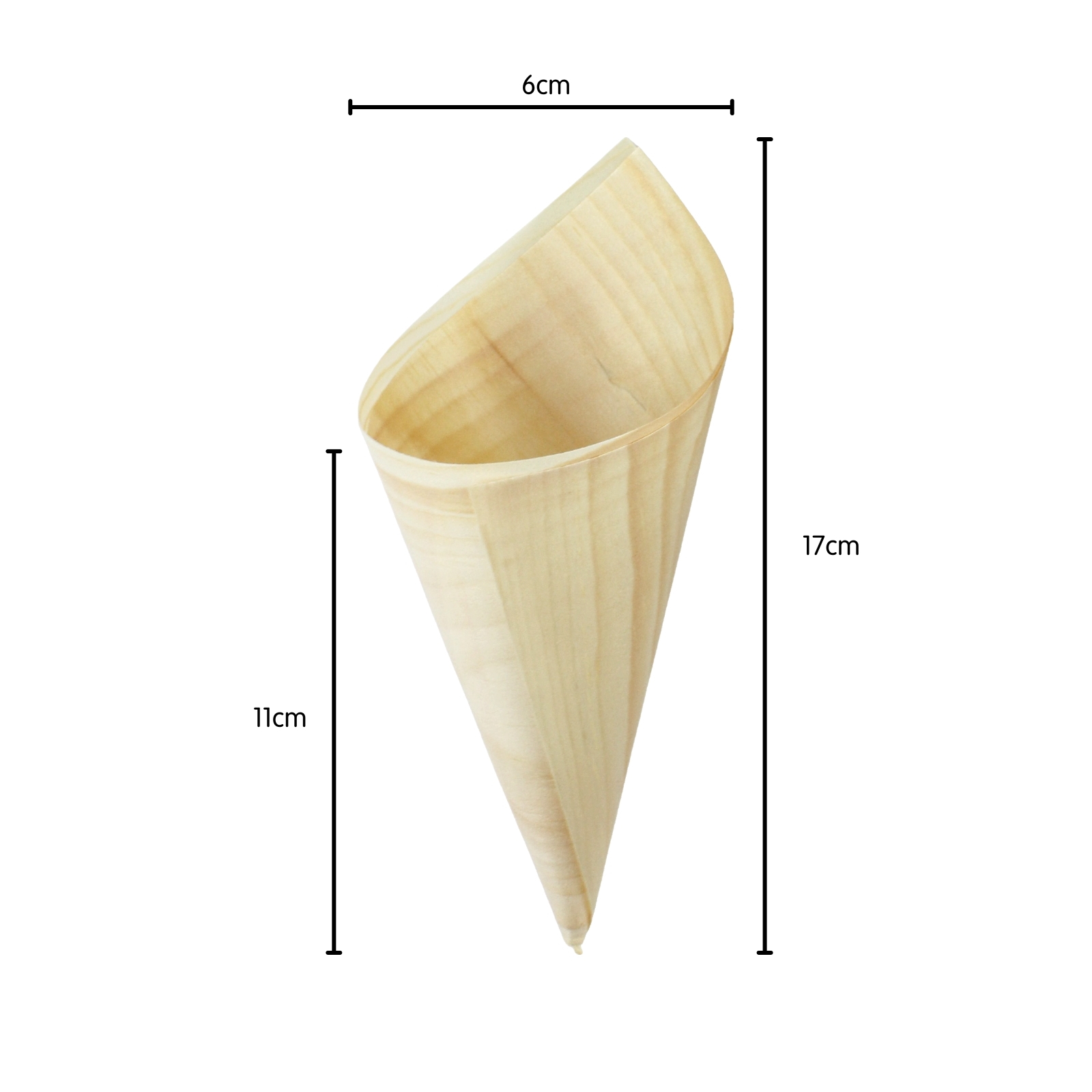 17cm Wooden Cones (Pack of 50) | Eco-Friendly Partyware Party Supplies ...