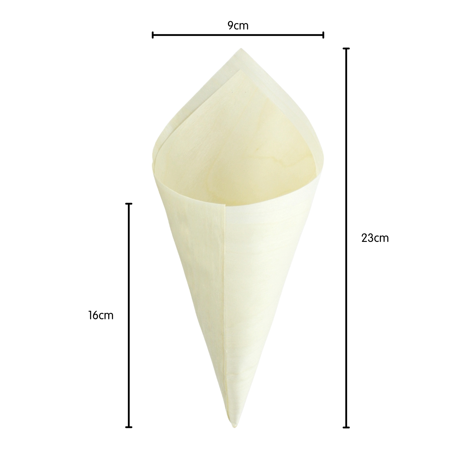 23cm Wooden Cones (Pack of 50) | Eco-Friendly Partyware Party Supplies ...