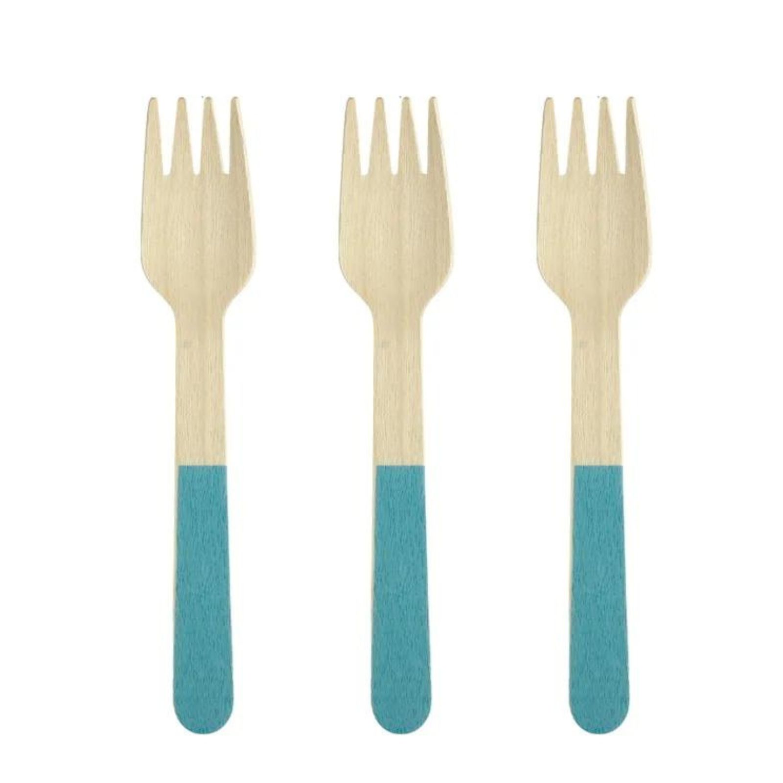 Wooden Dipped Forks Light Blue (Pack of 10) - Discount Party Supplies