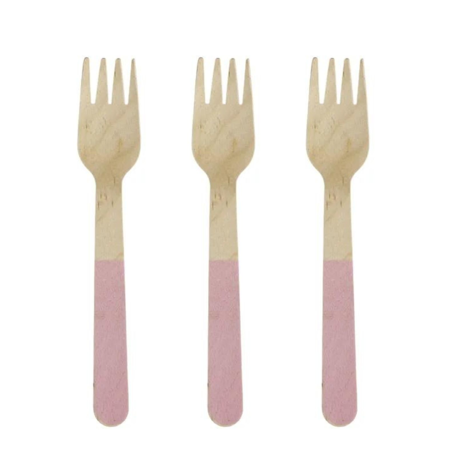 Wooden Dipped Forks Light Pink (Pack of 10) - Discount Party Supplies