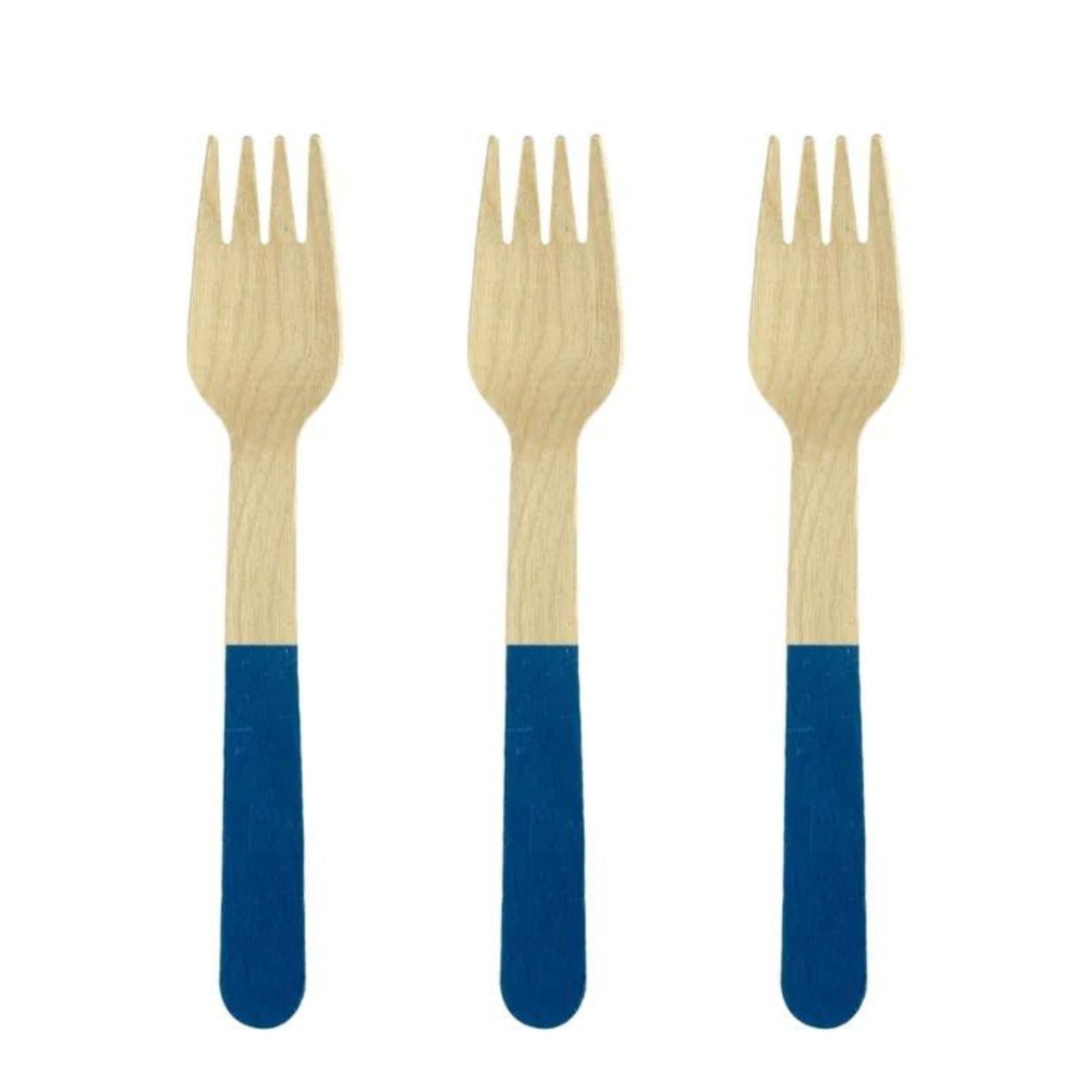 Wooden Dipped Forks Royal Blue (Pack of 10) - Discount Party Supplies