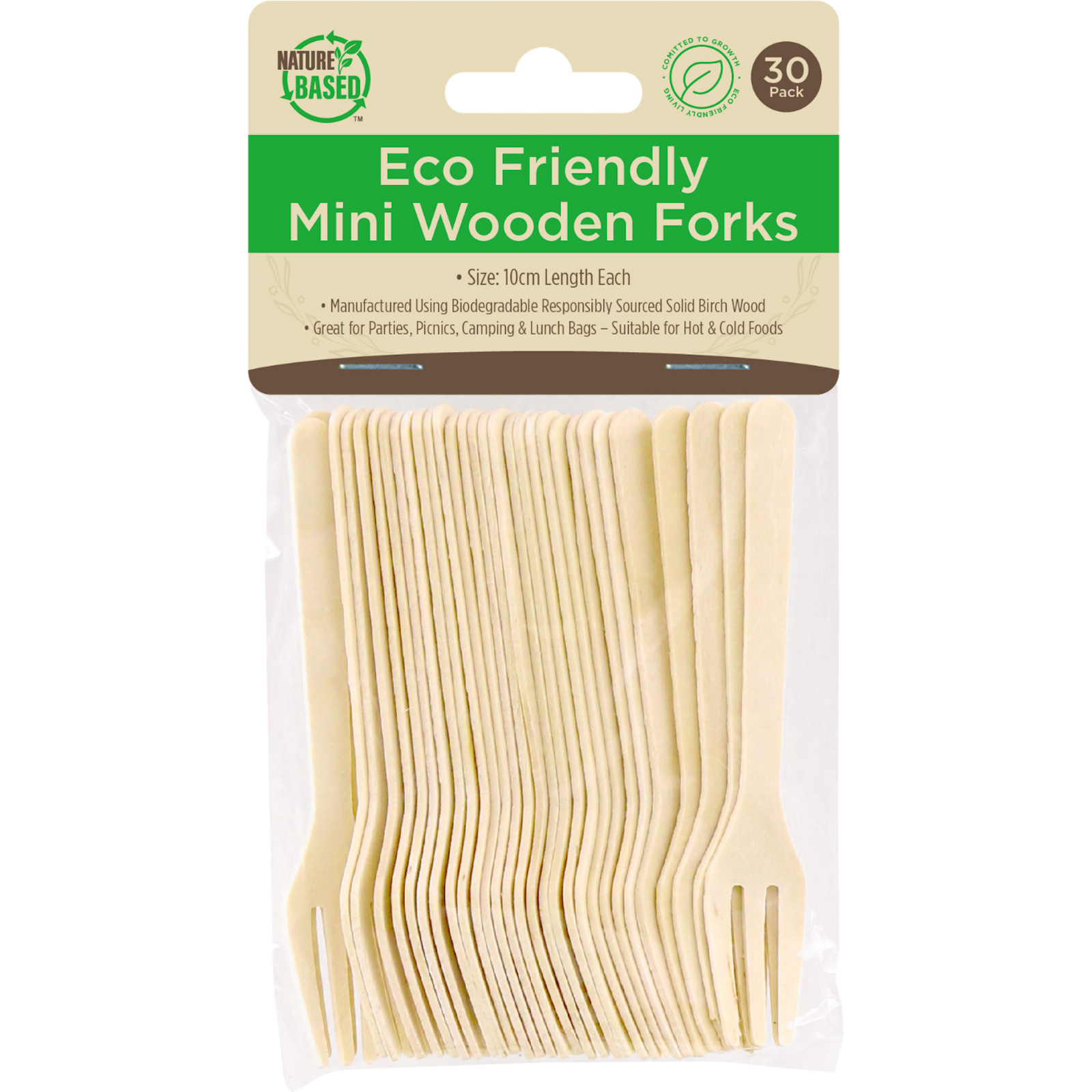 Eco Mini Wooden Forks (Pack of 30) | Eco-Friendly Partyware Party ...