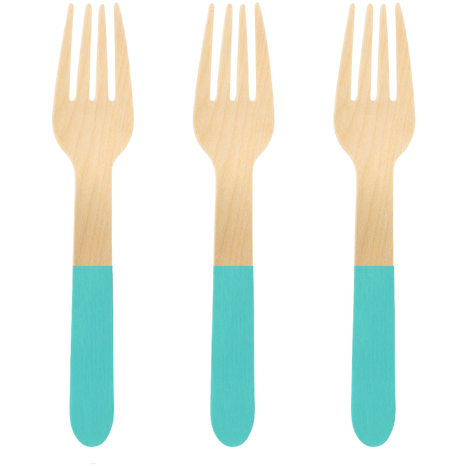 Wooden Dipped Forks Mint Green (Pack of 20) - Discount Party Supplies