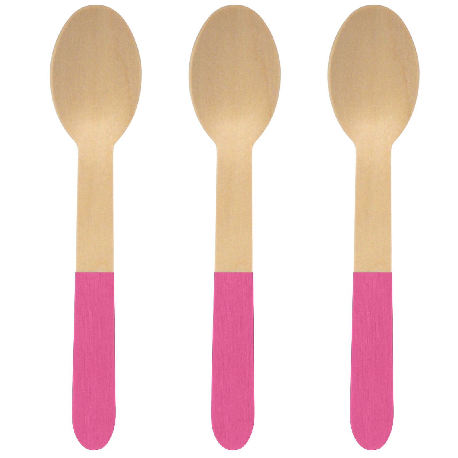 Wooden Dipped Spoons Light Pink (Pack of 20) - Discount Party Supplies